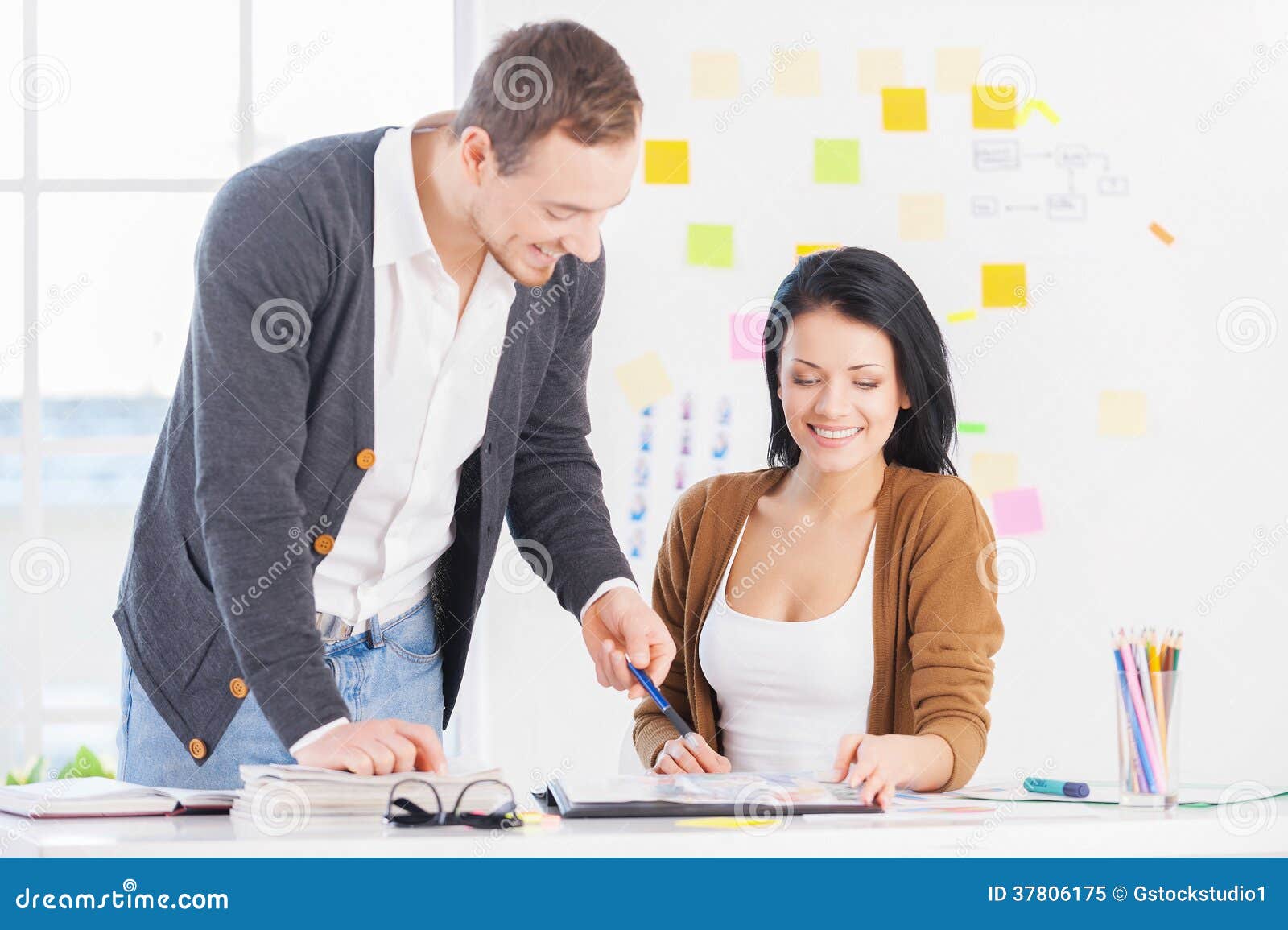 Working on the Project Together. Stock Image - Image of leadership ...