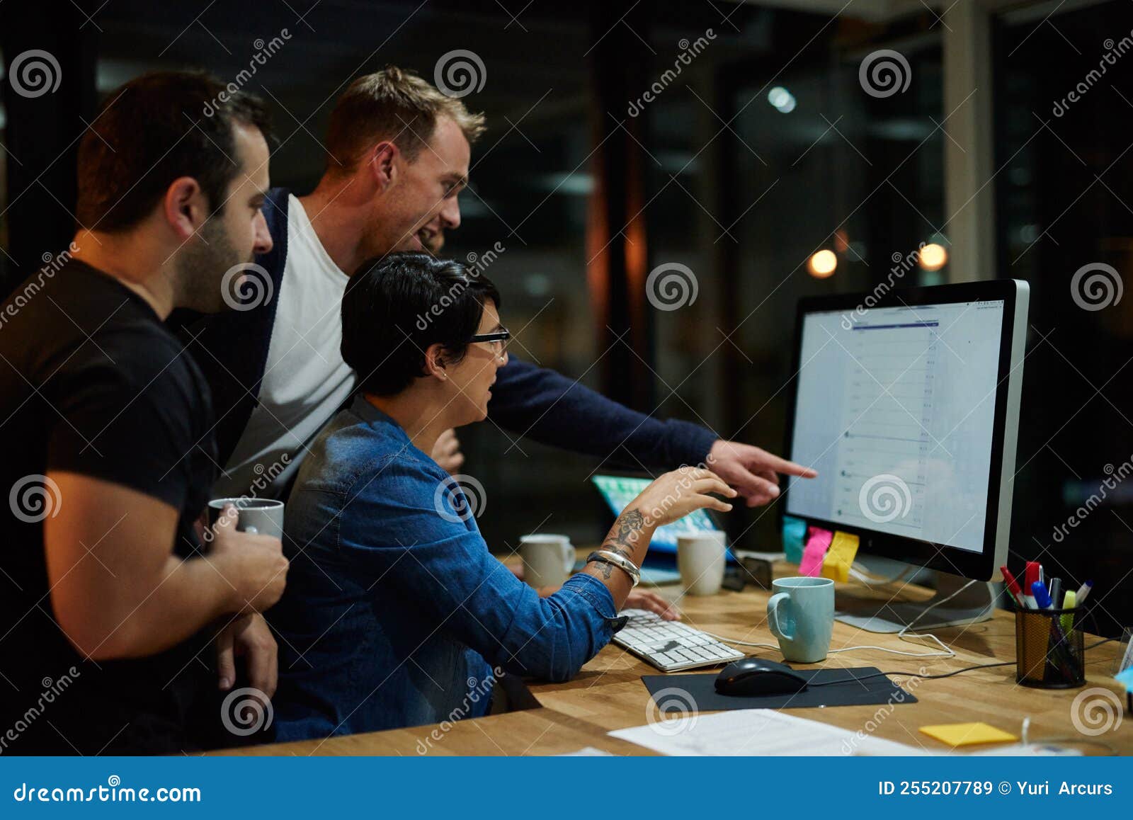 Working on the Project Together. Employees Working in an Office at ...