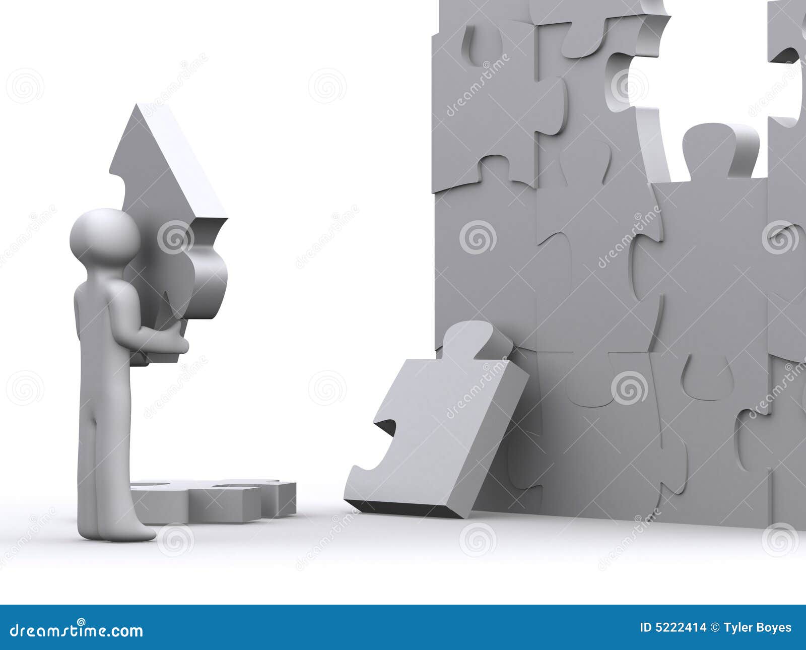 Working on the Puzzle stock illustration. Illustration of assembly ...