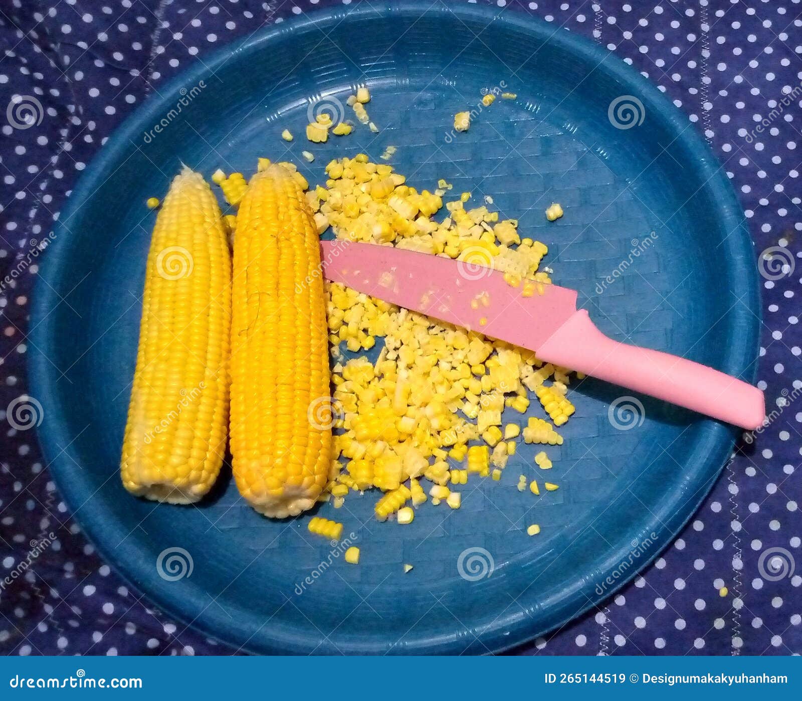 Working on Raw Corn, Making Fried Corn Stock Image - Image of making ...