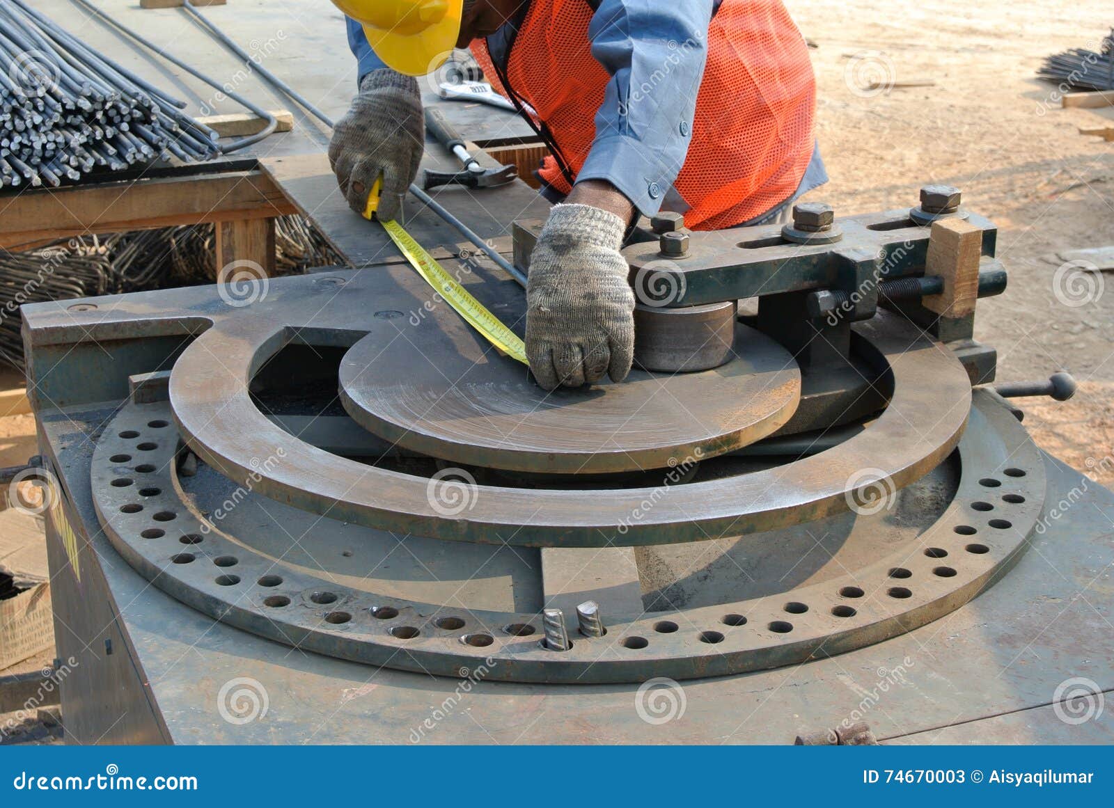 Working at the Reinforcement Bar Bending Yard Editorial Stock Photo ...
