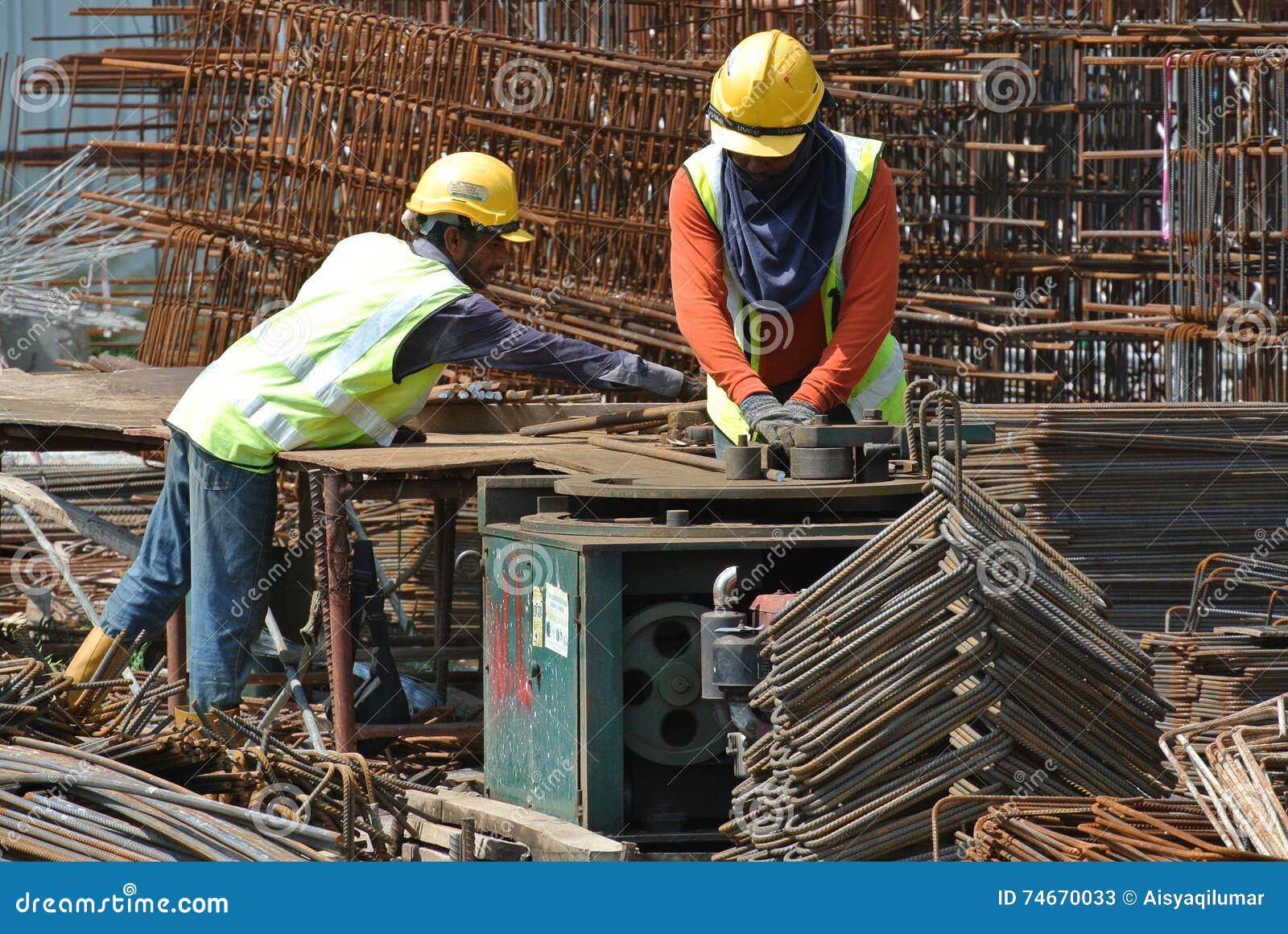Working at the Reinforcement Bar Bending Yard Editorial Stock Photo ...