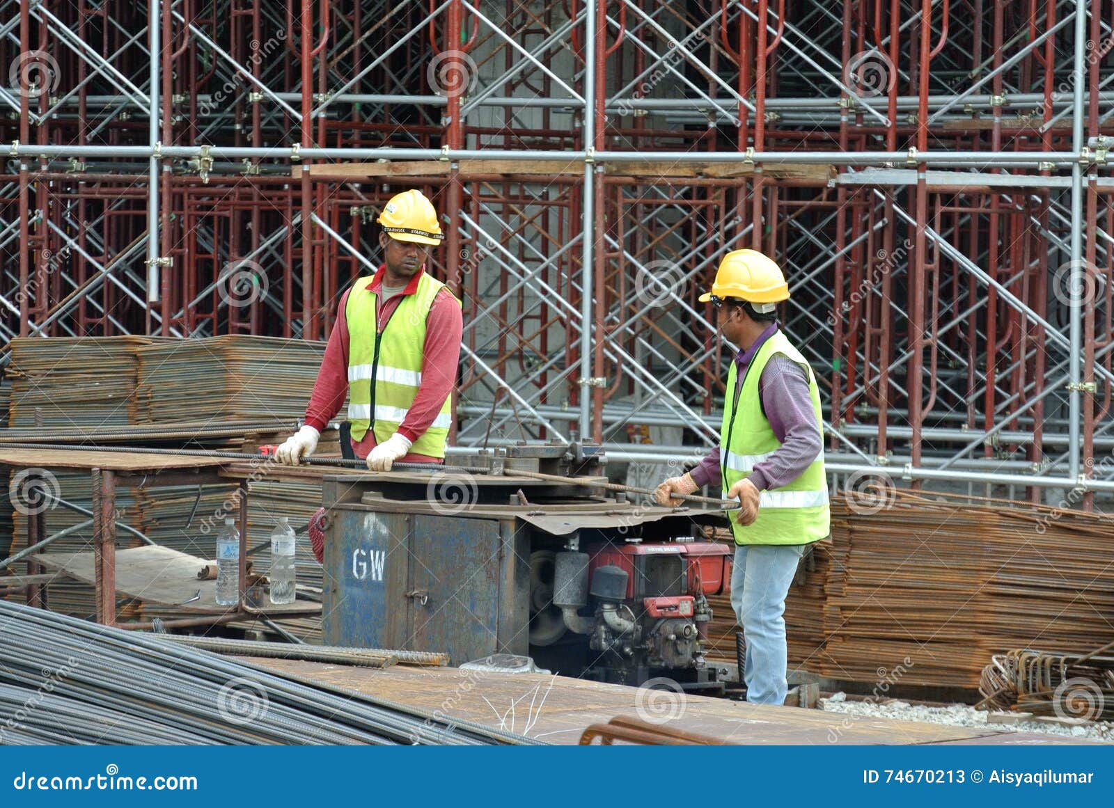 Working at the Reinforcement Bar Bending Yard Editorial Stock Photo ...