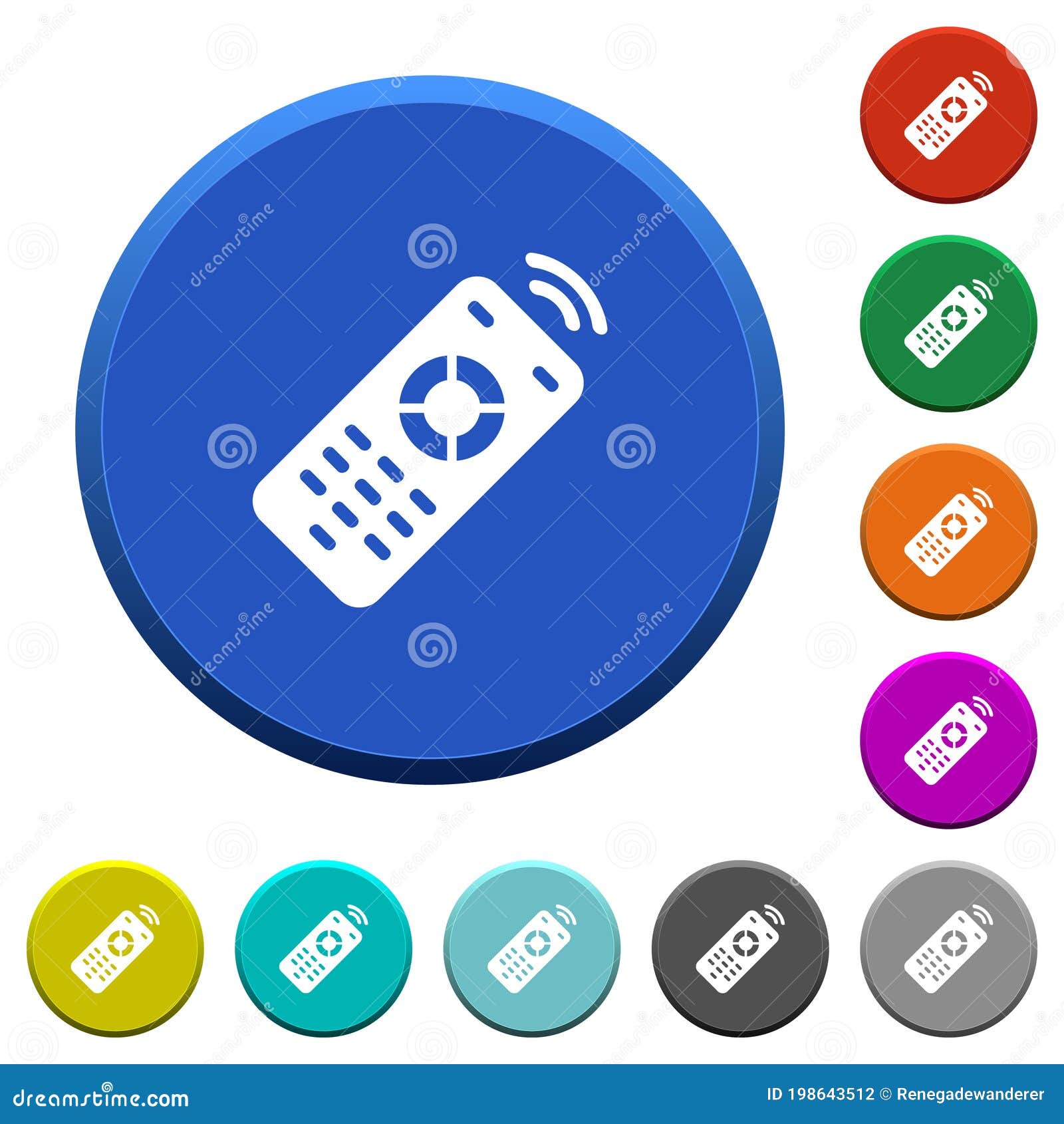 Working Remote Control Beveled Buttons Stock Vector - Illustration of ...