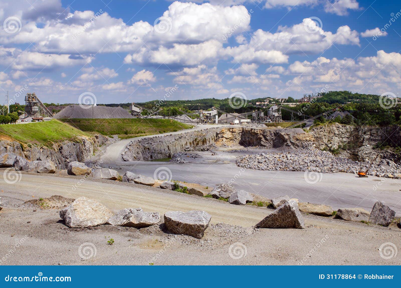 Working rock quarry stock photo. Image of environment - 31178864