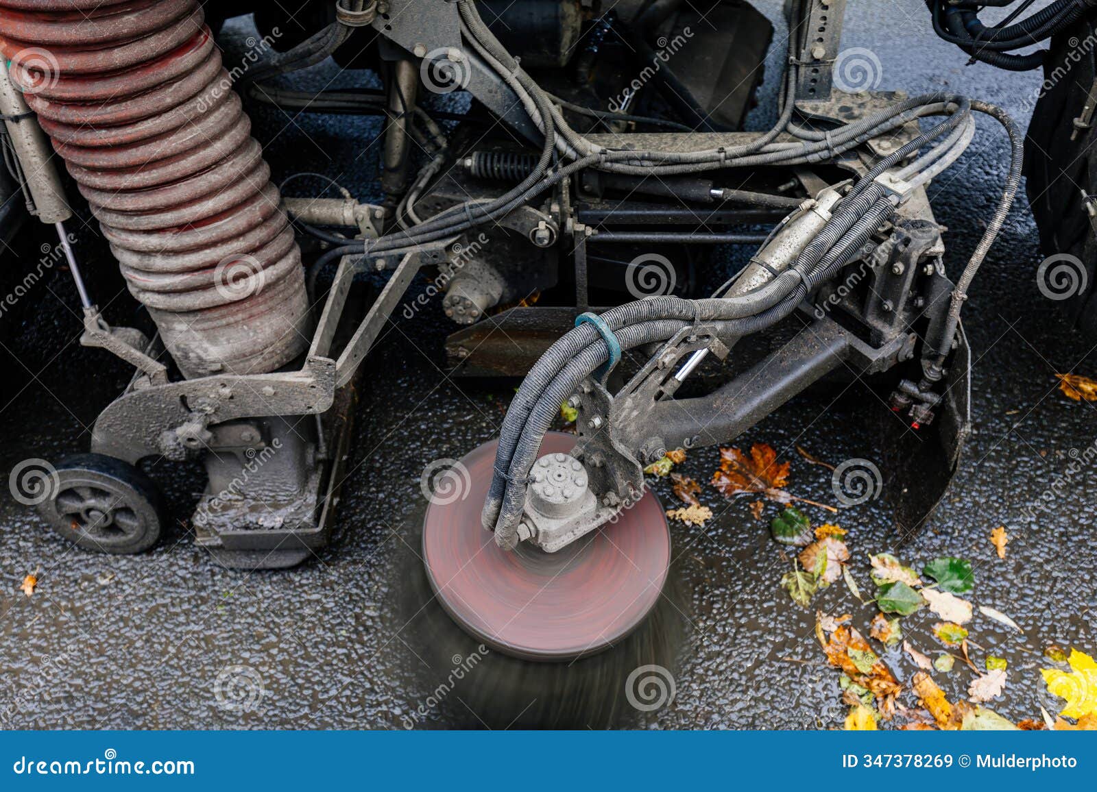 Working Rotating Brush of City Cleaning Machine Stock Image - Image of ...