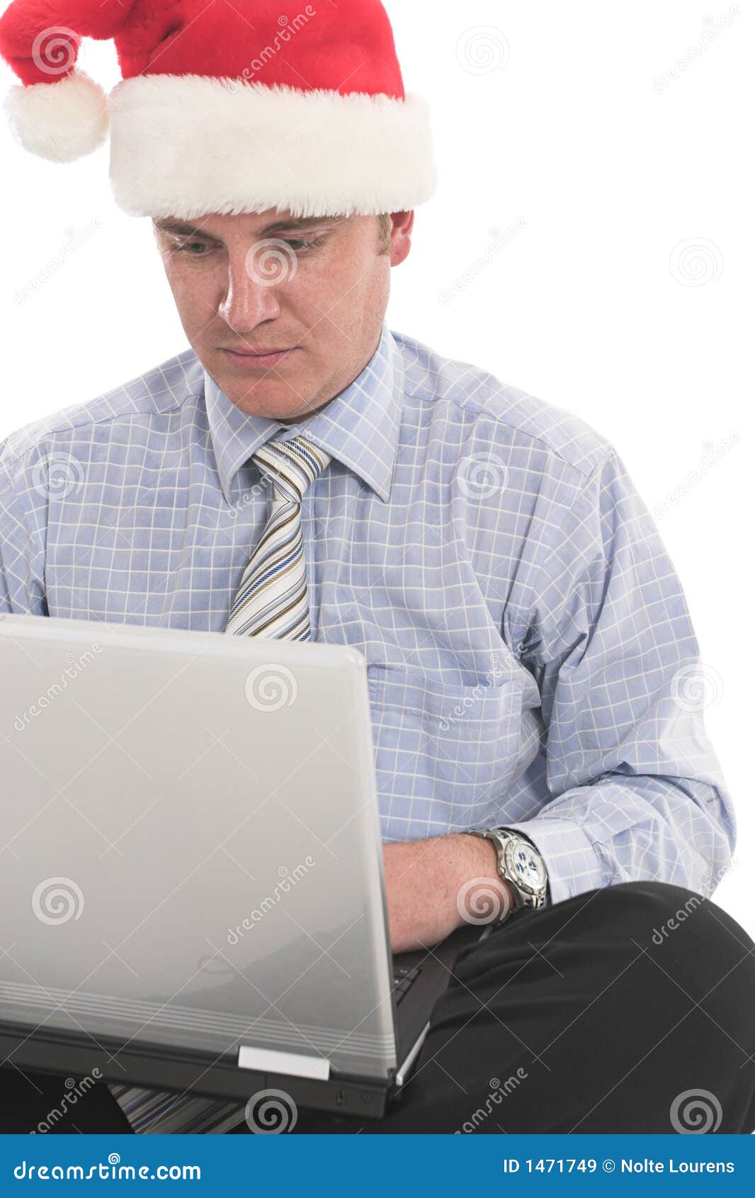 Working Santa stock image. Image of technical, serious - 1471749