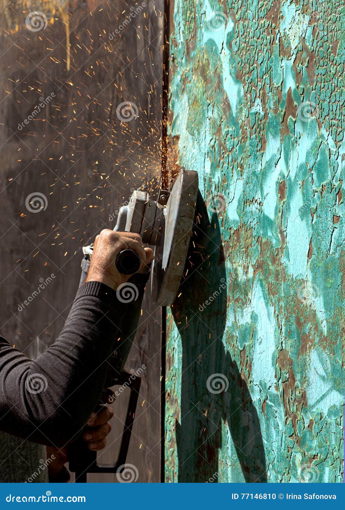 Working with Saw-angle Grinder Cutting Loops Stock Photo - Image of ...
