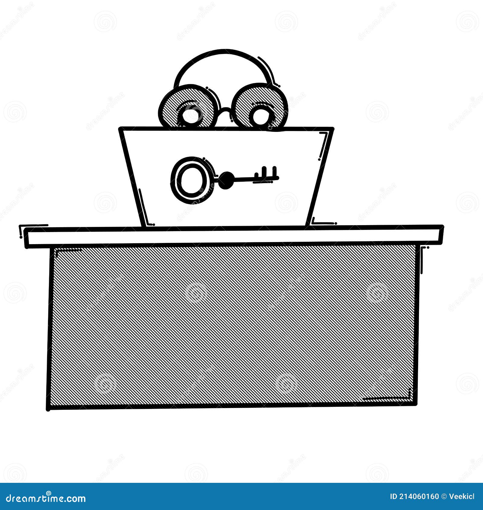 Working Security. Doodle Vector Icon. Drawing Sketch Illustration Hand ...