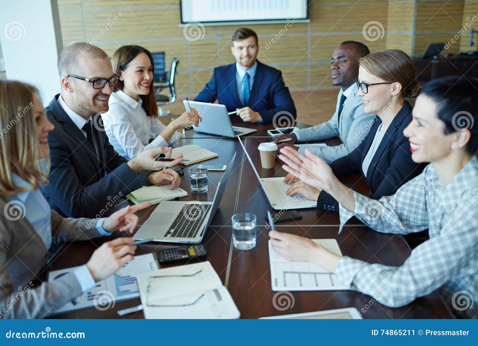 Working at seminar stock image. Image of intercultural - 74865211