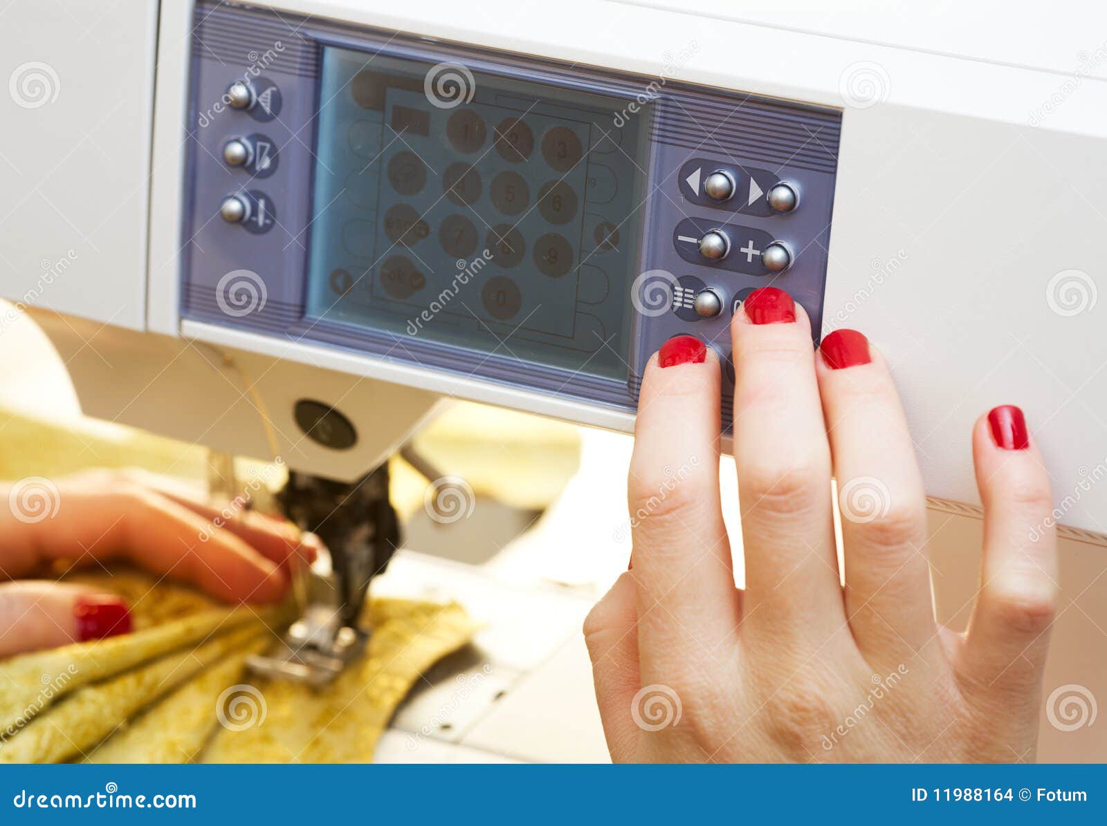 Working on the Sewing Machine Stock Photo - Image of guide, fiber: 11988164