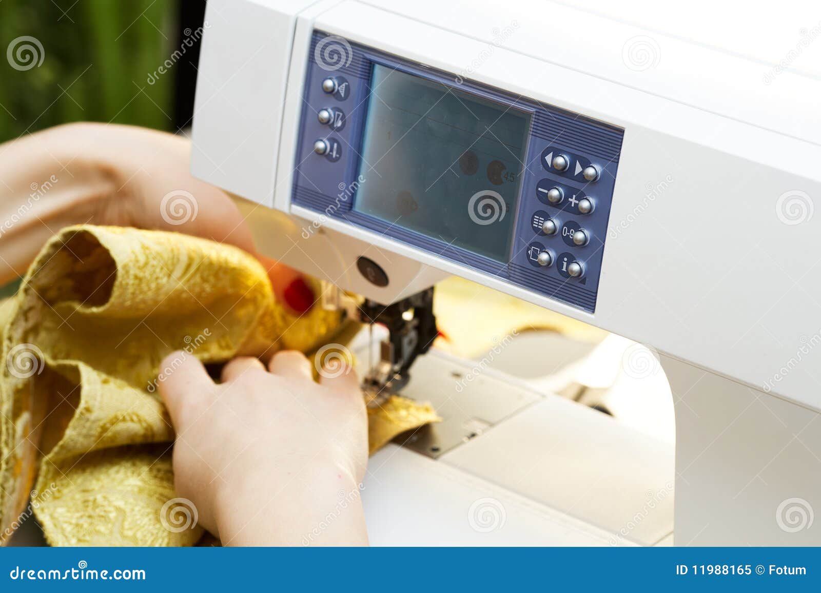 Working on the Sewing Machine Stock Image - Image of fiber, direct ...