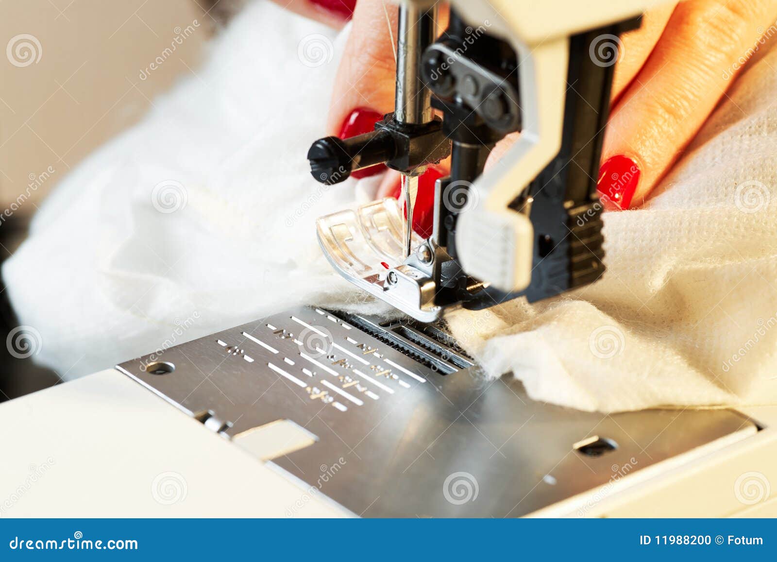 Working on the Sewing Machine Stock Photo - Image of guide ...