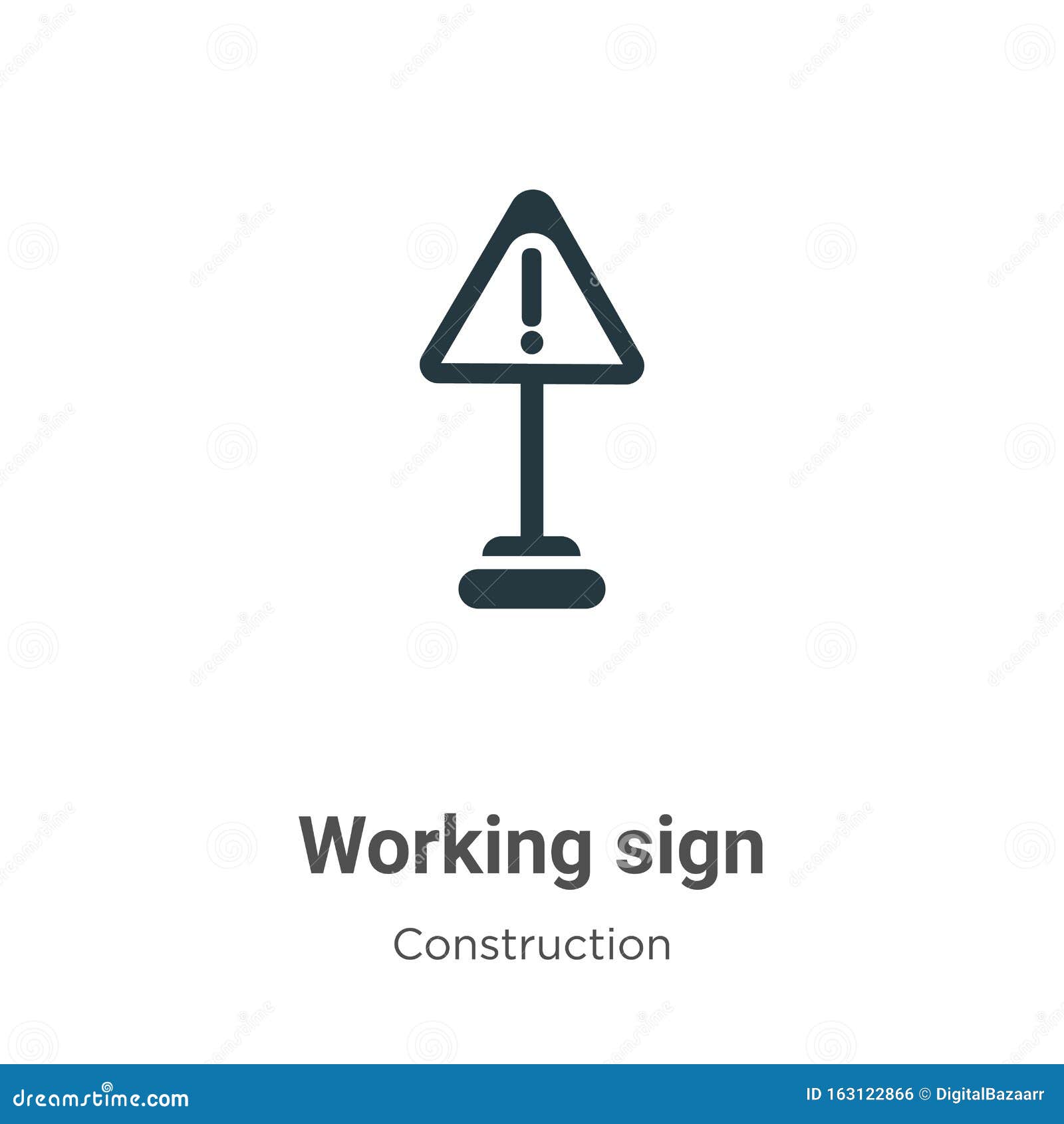 Working Sign And Helmet Cartoon Vector | CartoonDealer.com #87339871