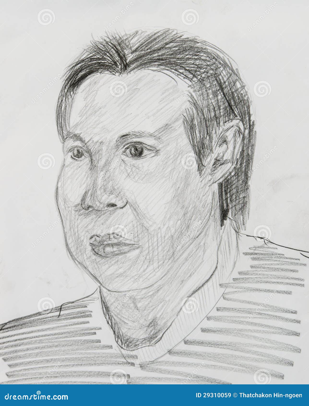 Working sketch of asia man stock illustration. Illustration of pepper ...