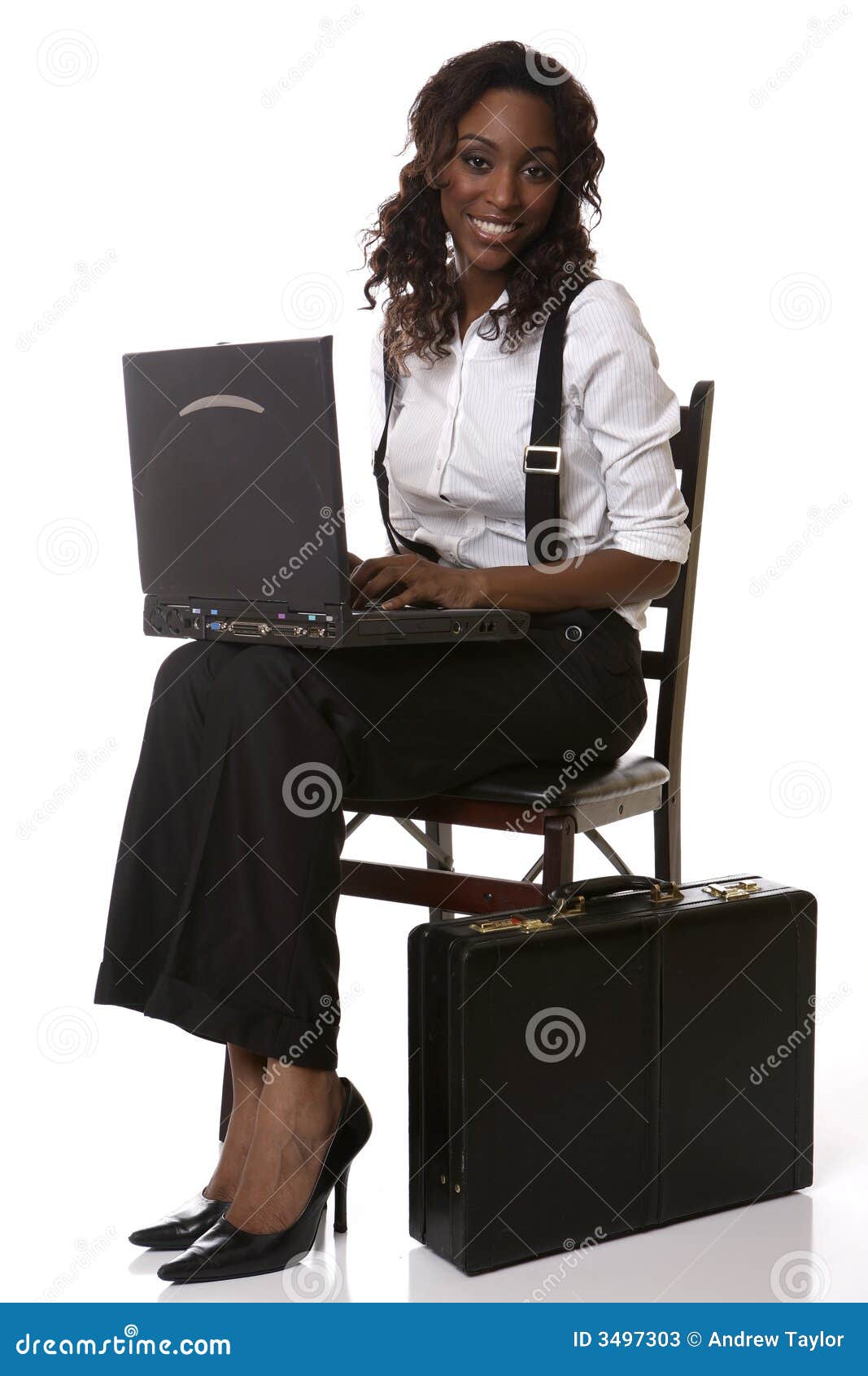 Working with Smile Computer Stock Image - Image of girl, beautiful: 3497303