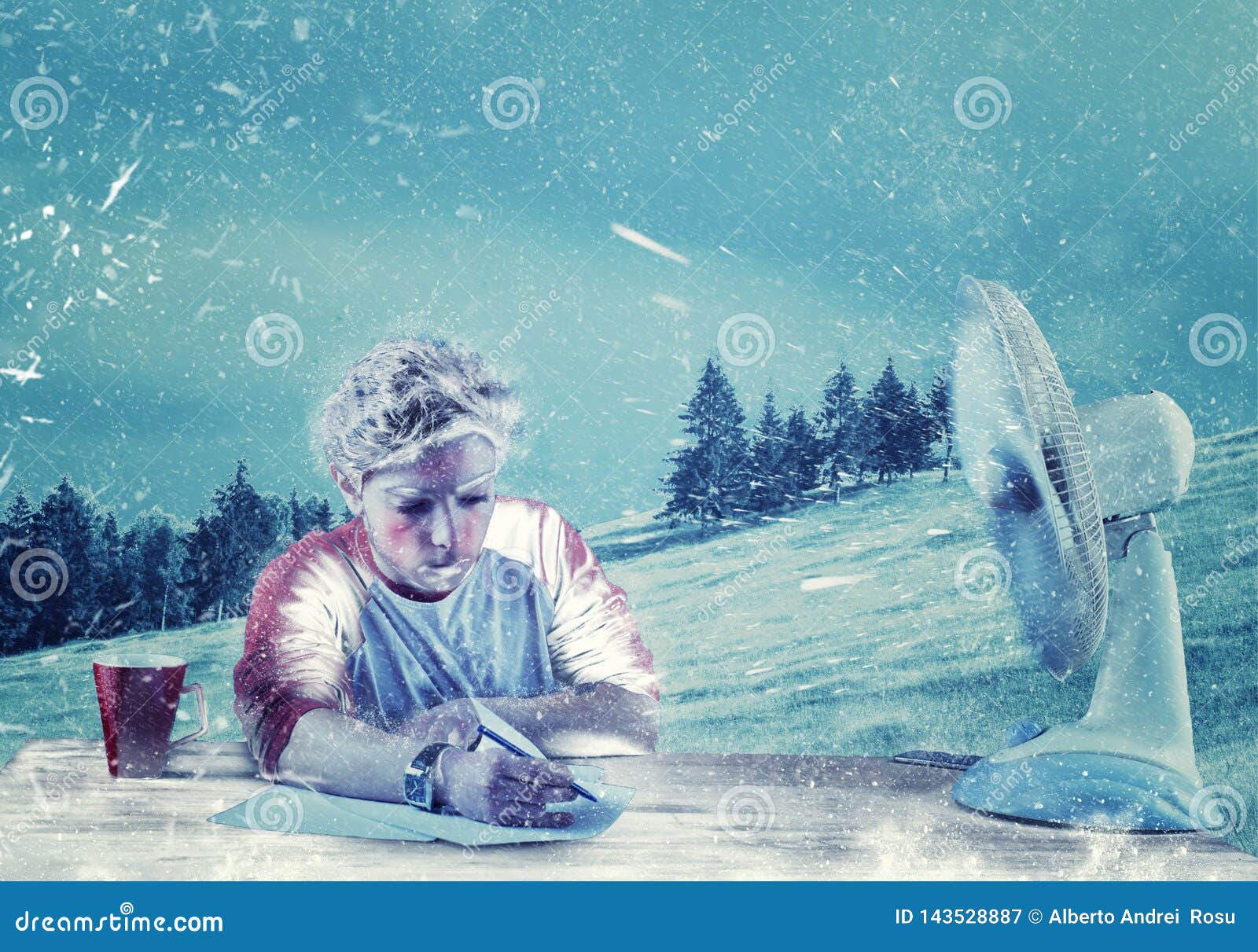 Working in the snow stock image. Image of leader, plans - 143528887