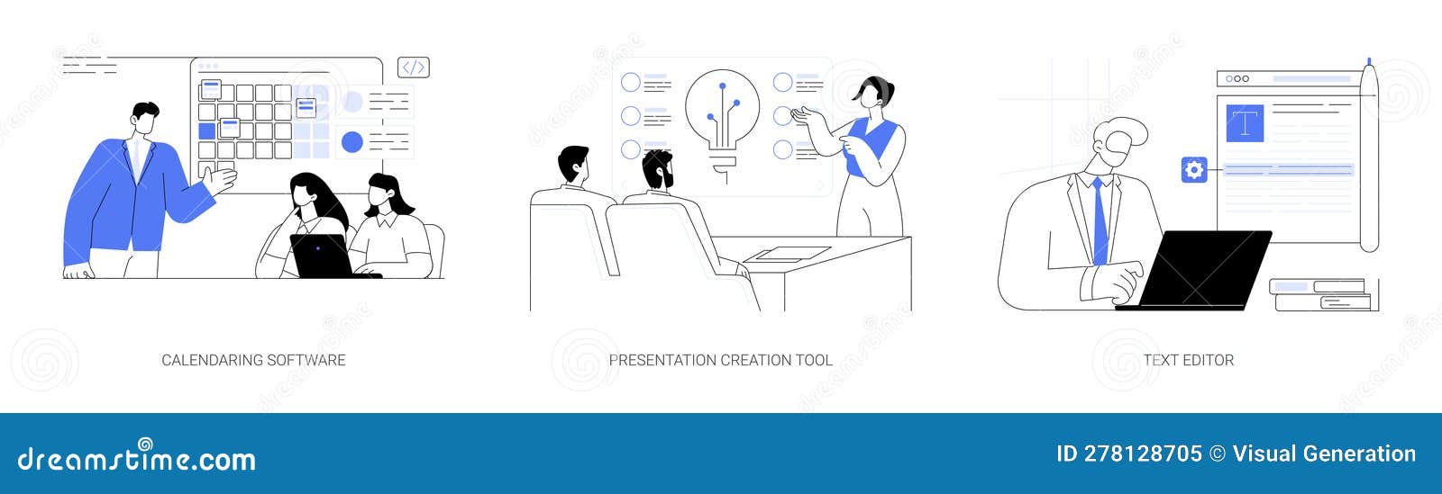 Working with Software Abstract Concept Vector Illustrations. Stock ...