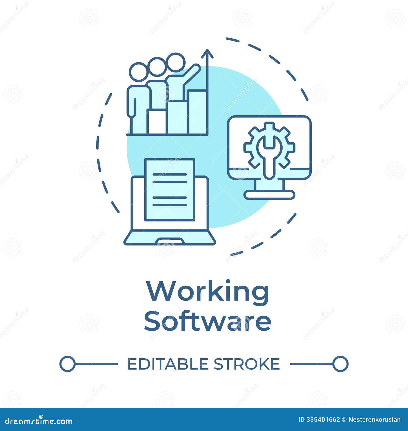 Working Software Concept Icon Stock Illustration - Illustration of icon ...