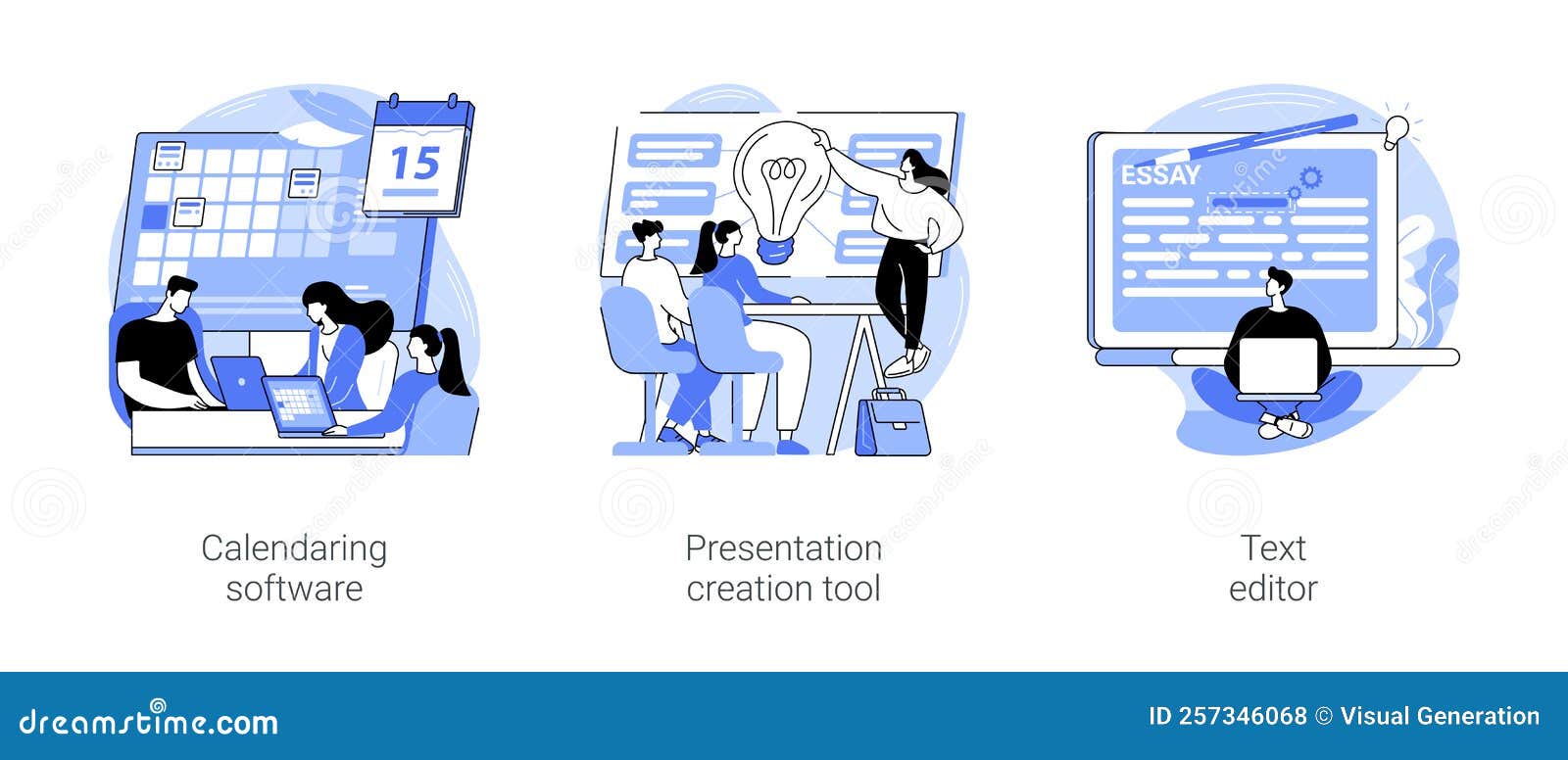 Working with Software Isolated Cartoon Vector Illustrations Se Stock ...