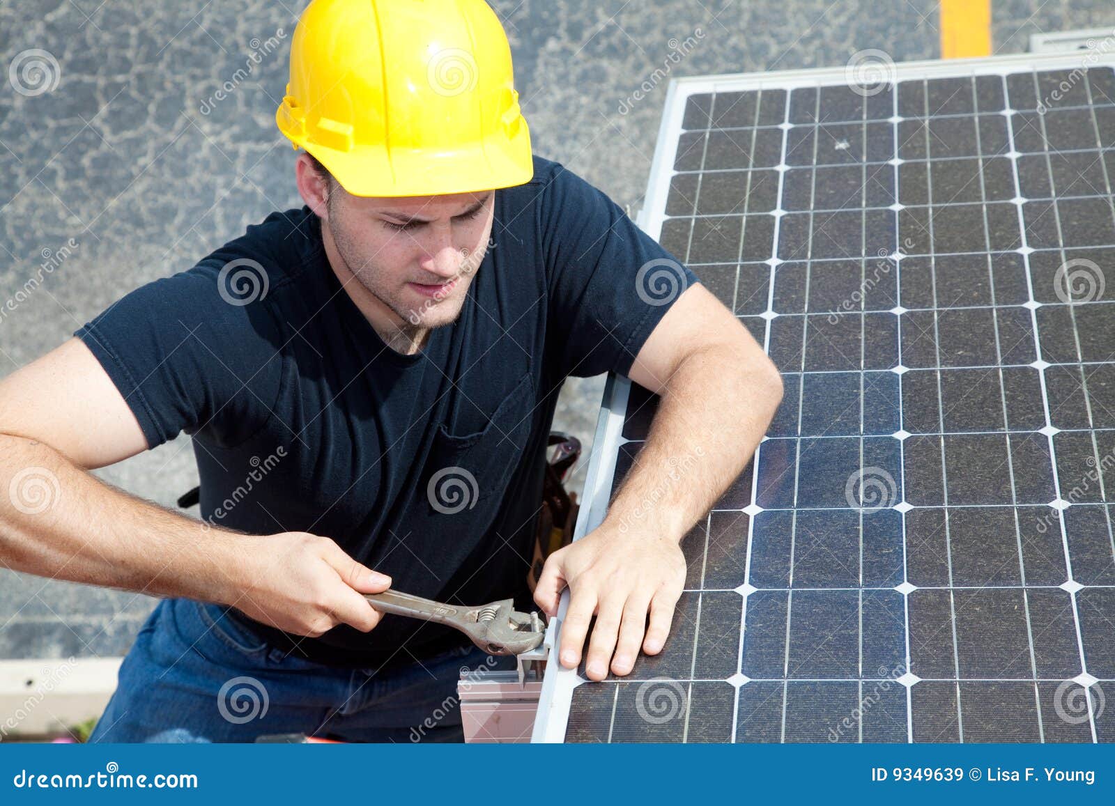 Working on Solar Panel stock image. Image of green, industrial - 9349639