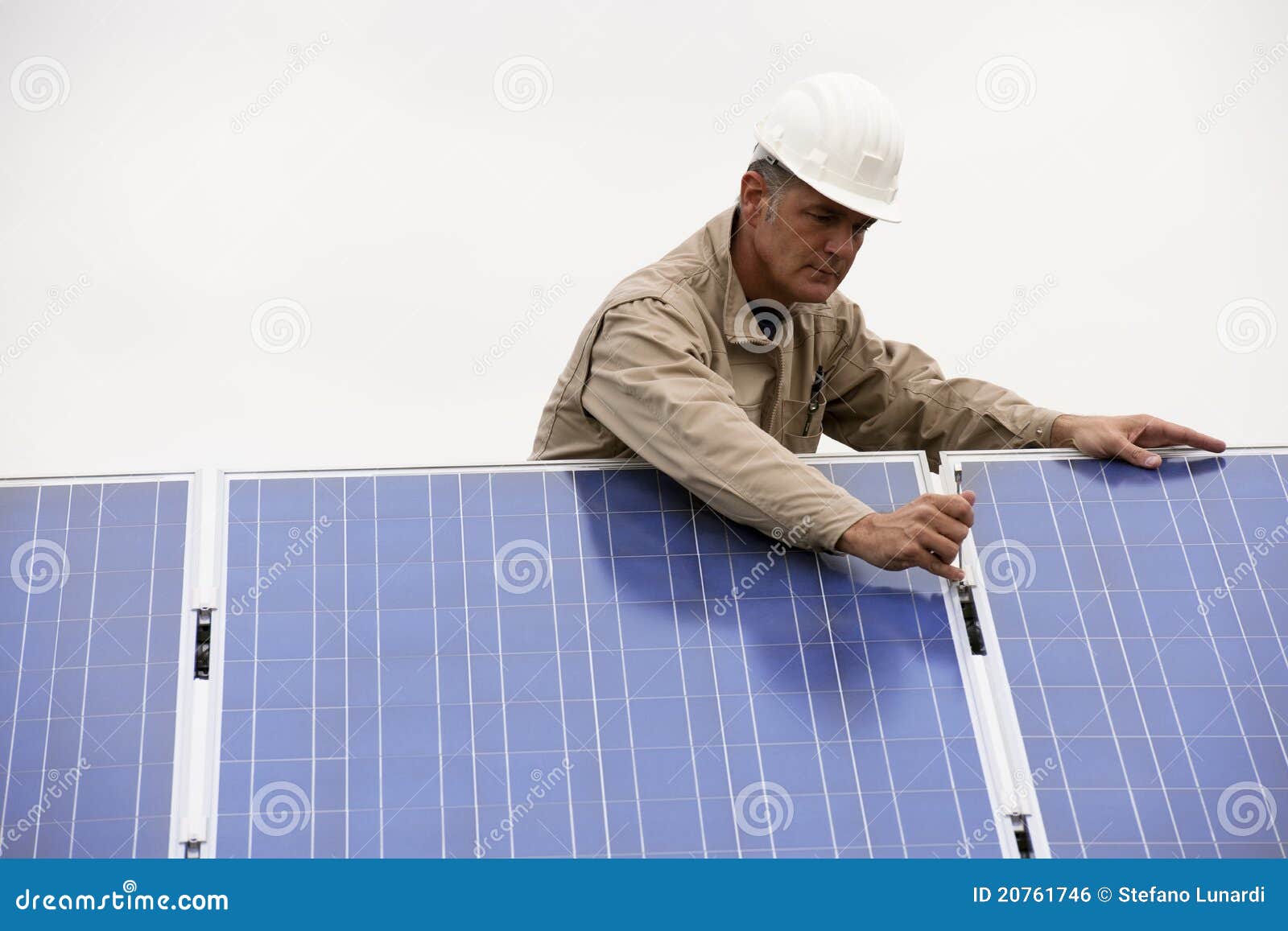 Working on Solar Panels stock photo. Image of horizontal - 20761746
