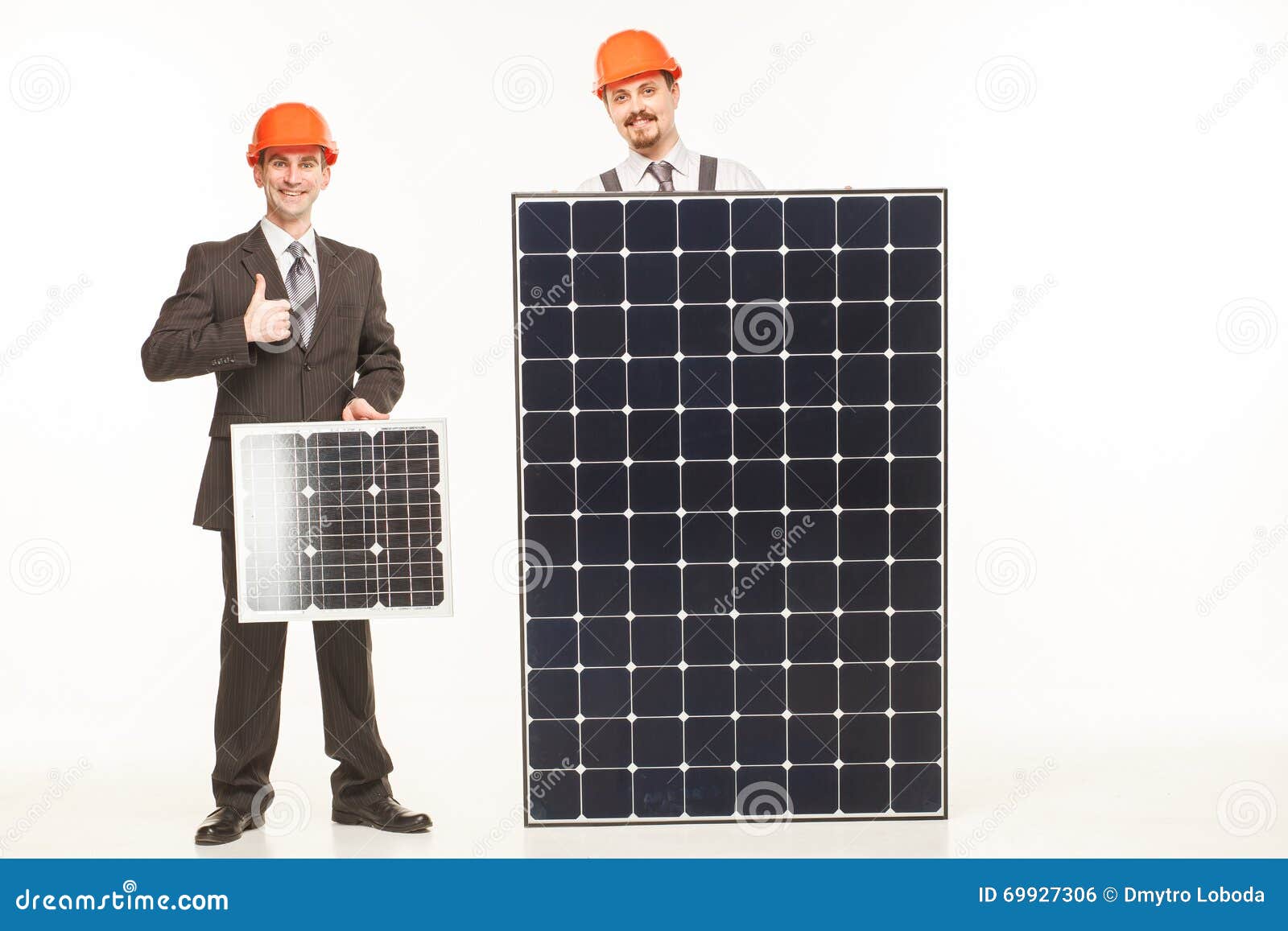 Working with Solar Panels Smiling Stock Photo - Image of construction ...