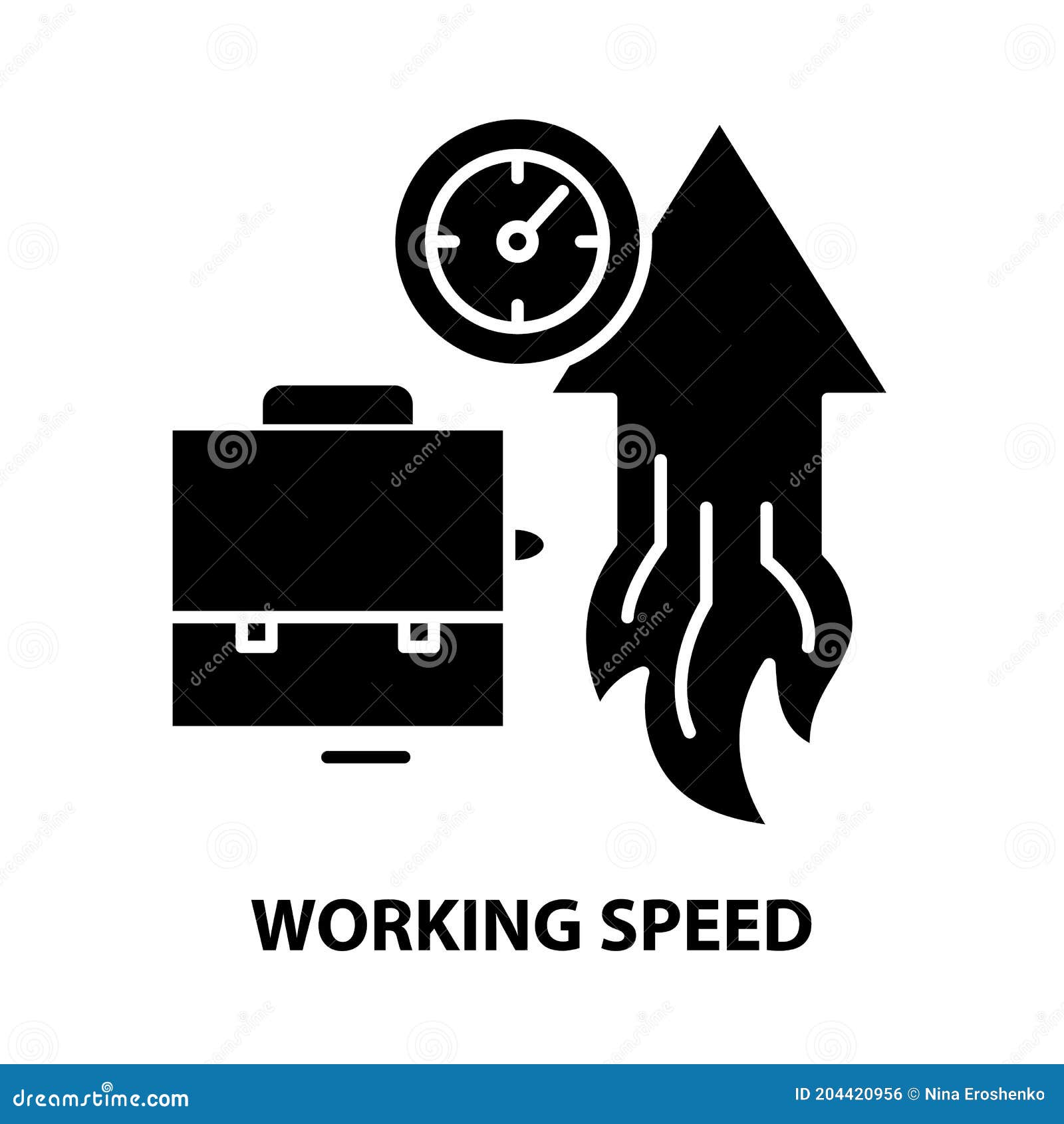 Working Speed Icon, Black Vector Sign with Editable Strokes, Concept ...