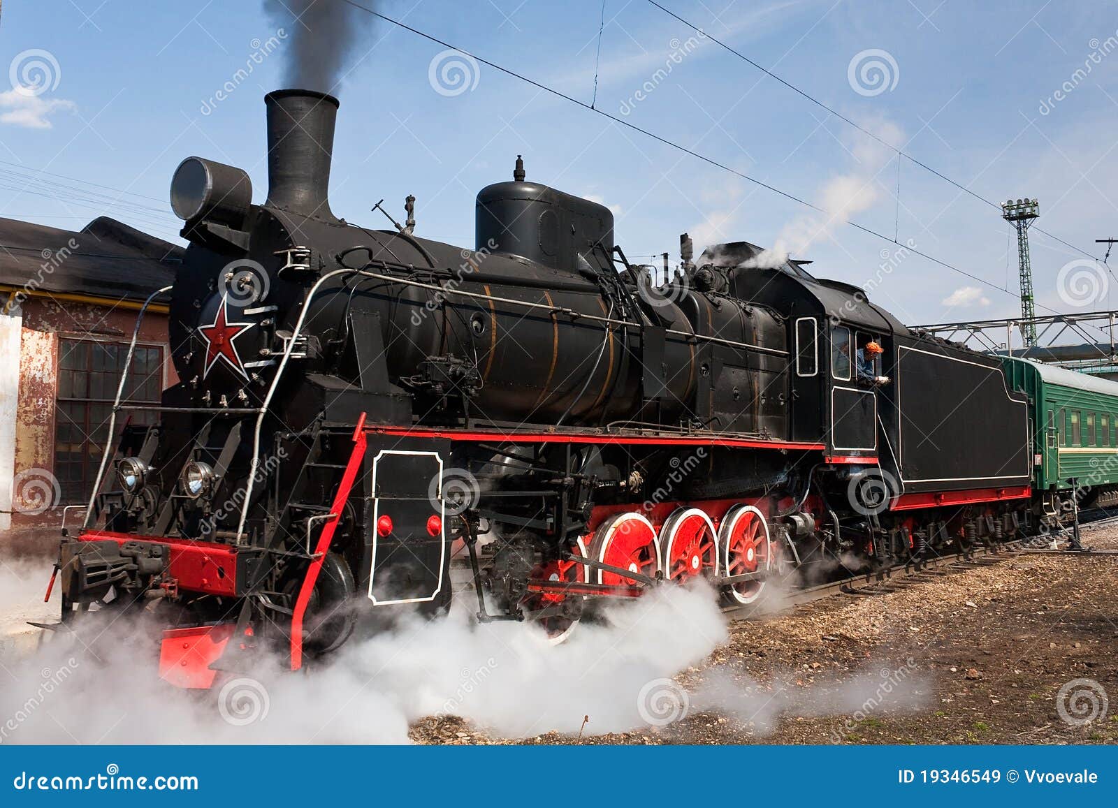 Working steam locomotive stock image. Image of engine - 19346549