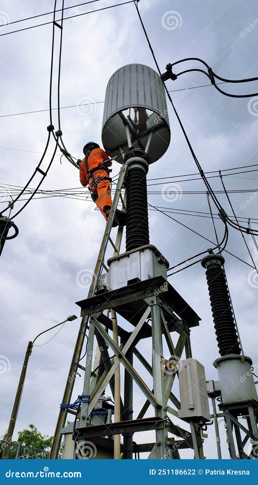 WORKING in SUBSTATION of HIGH VOLTAGE 150KV Stock Photo - Image of ...