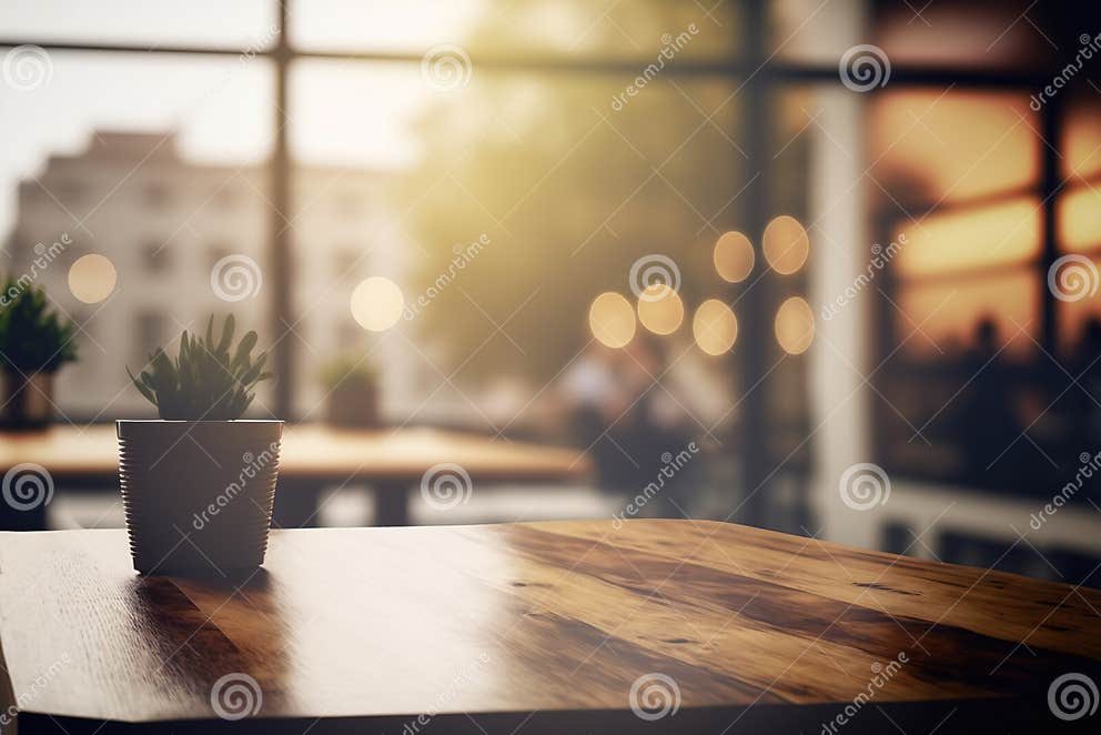 Working Table in Blurred Office Interior Background. Flawless Stock ...