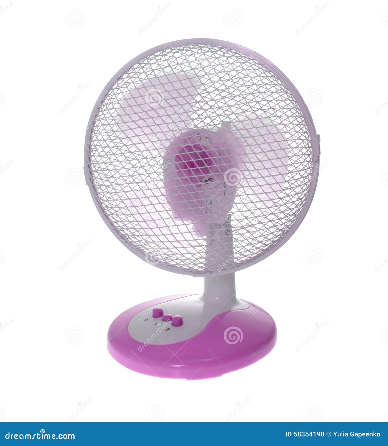 Working Table Electric Pink Fan. Isolated Stock Photo - Image of metal ...