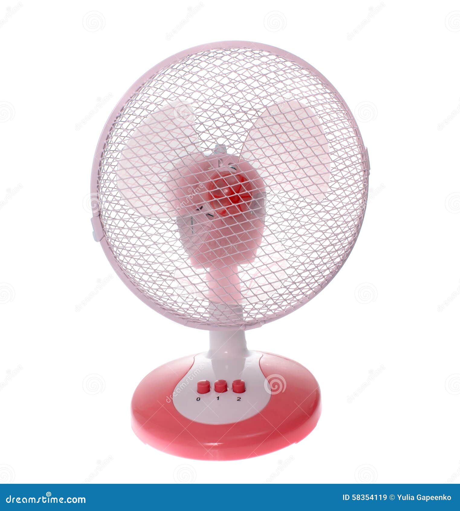 Working Table Electric Red Fan. Isolated Stock Image - Image of ...
