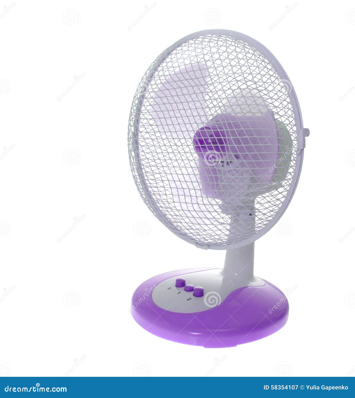 Working Table Electric Violet Fan. Isolated Stock Image - Image of ...