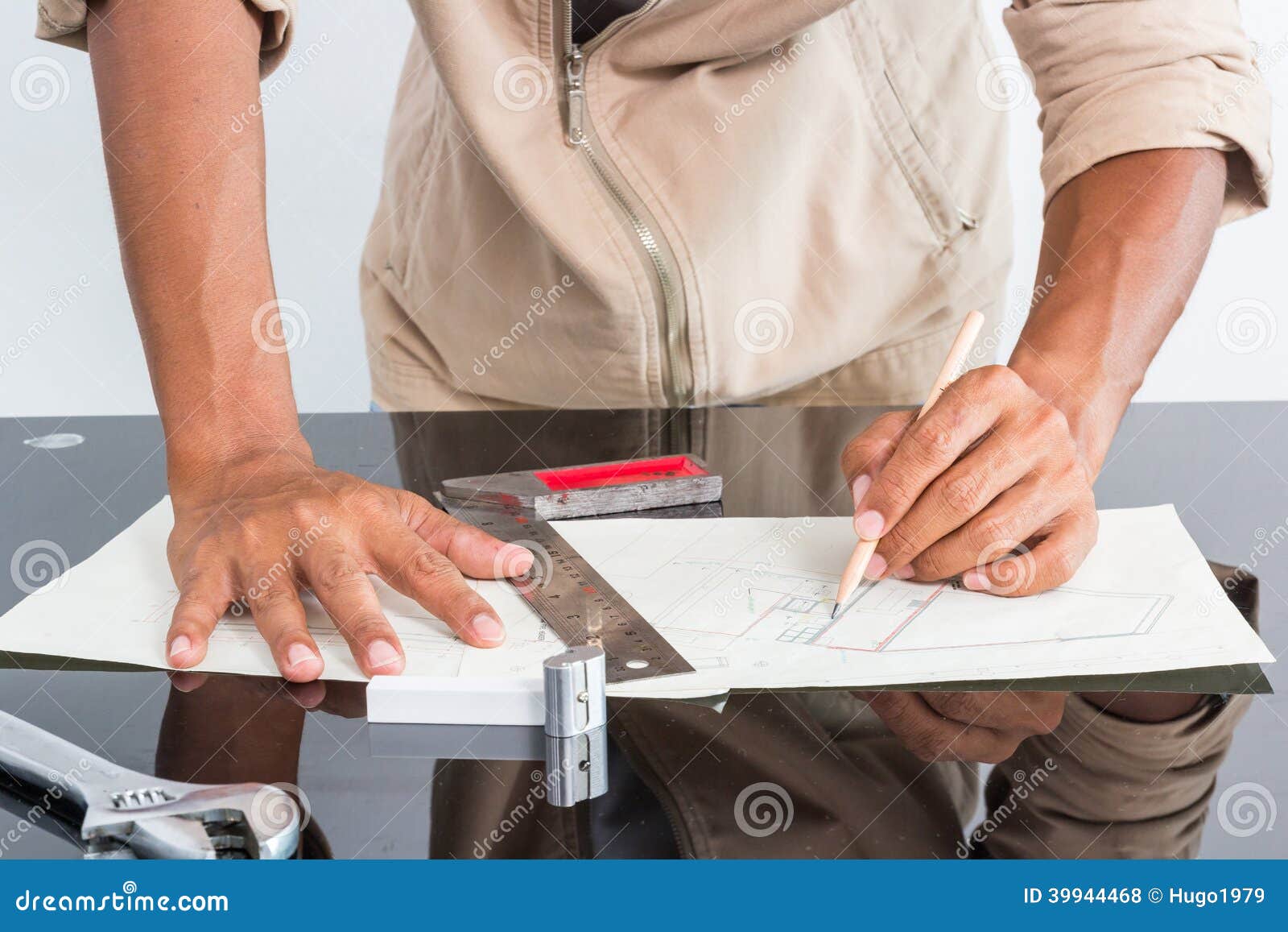 Working table of engineer stock photo. Image of detail - 39944468