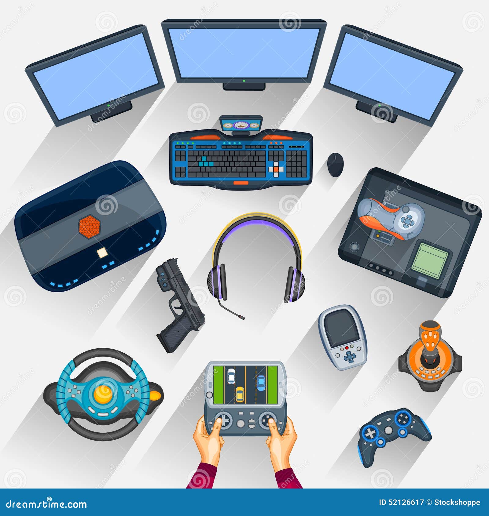 Working table of gamer stock vector. Illustration of gaming - 52126617