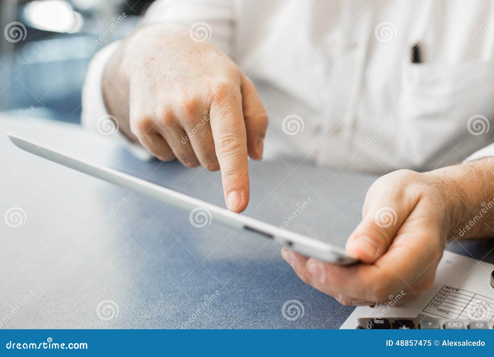 Working with tablet stock image. Image of tablet, working - 48857475