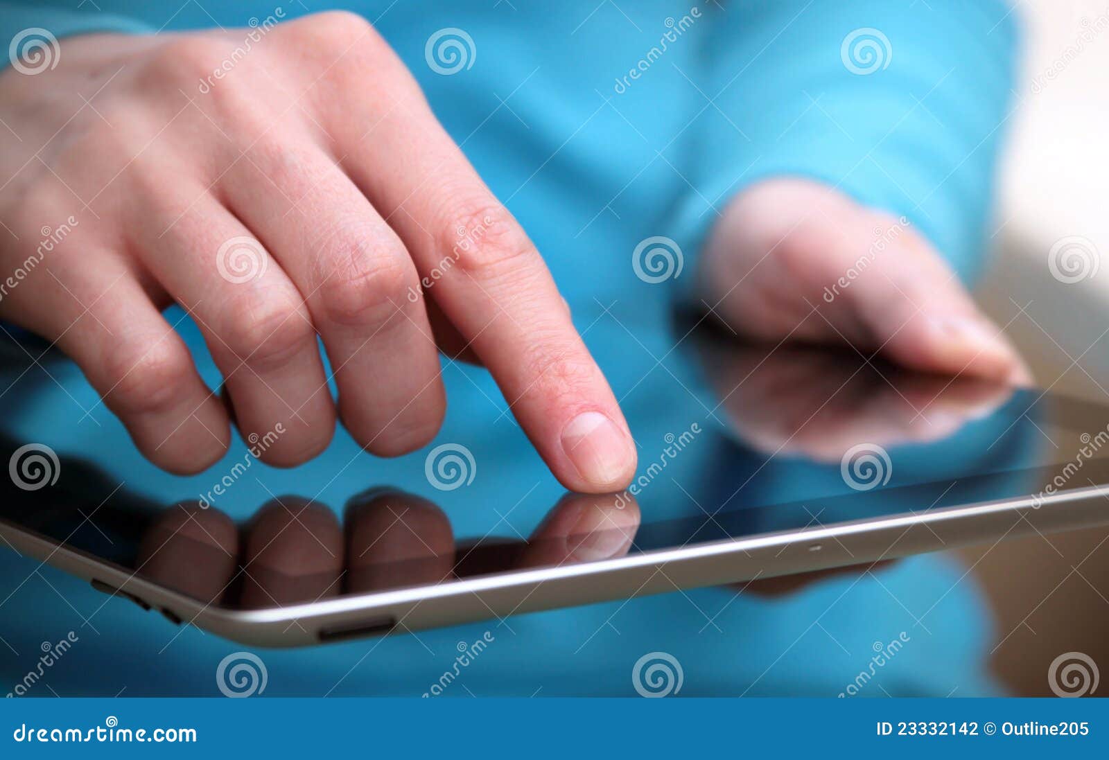Working with Tablet Computer Stock Photo - Image of electronic, flat ...