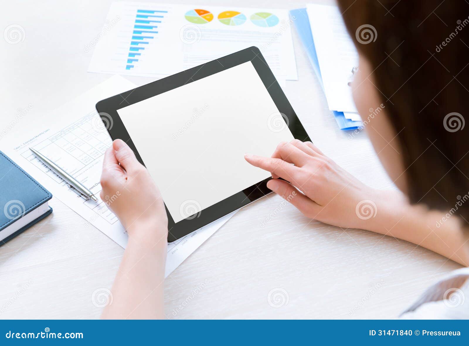 Working with Tablet Computer Stock Photo - Image of ipad, internet ...