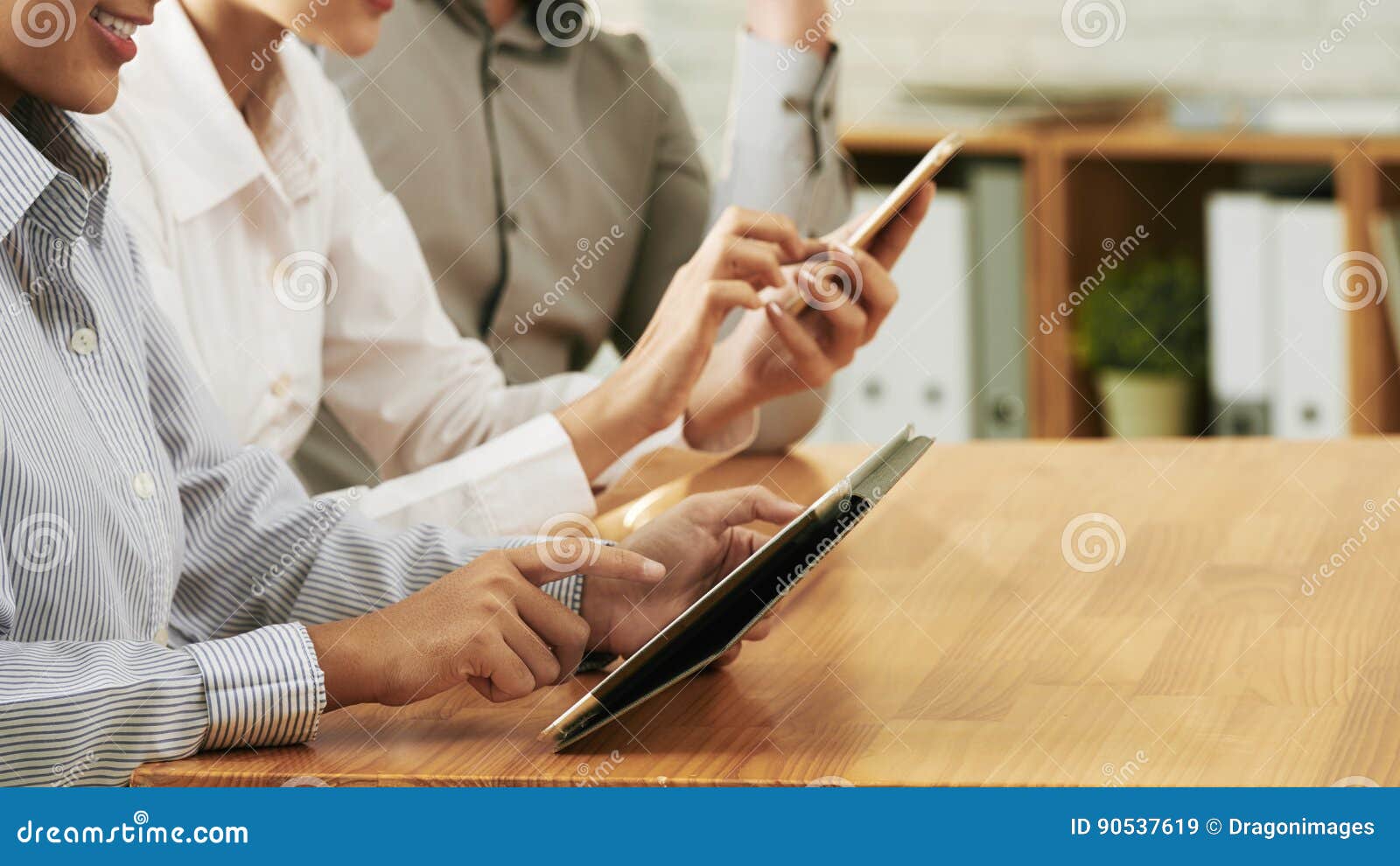 Working on Tablet Computers Stock Image - Image of touchscreen ...