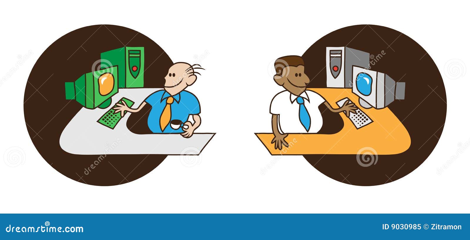 Working in Tandem stock vector. Illustration of business - 9030985