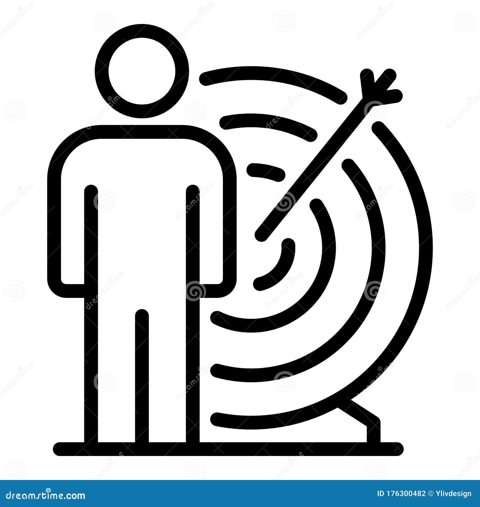 Working Target Skill Icon, Outline Style Stock Vector - Illustration of ...