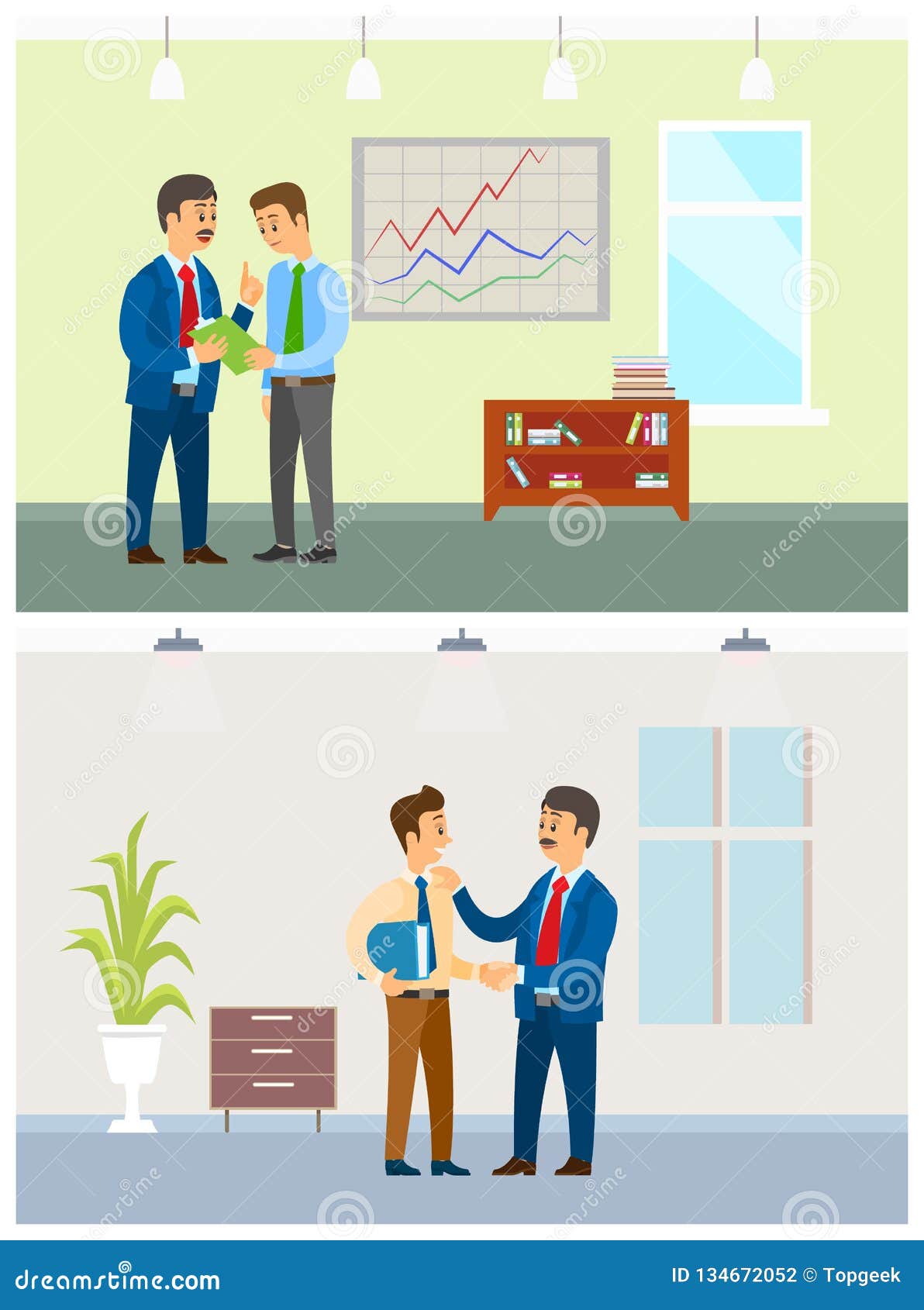 Working Task and Orders, Boss and Office Employee Stock Vector ...