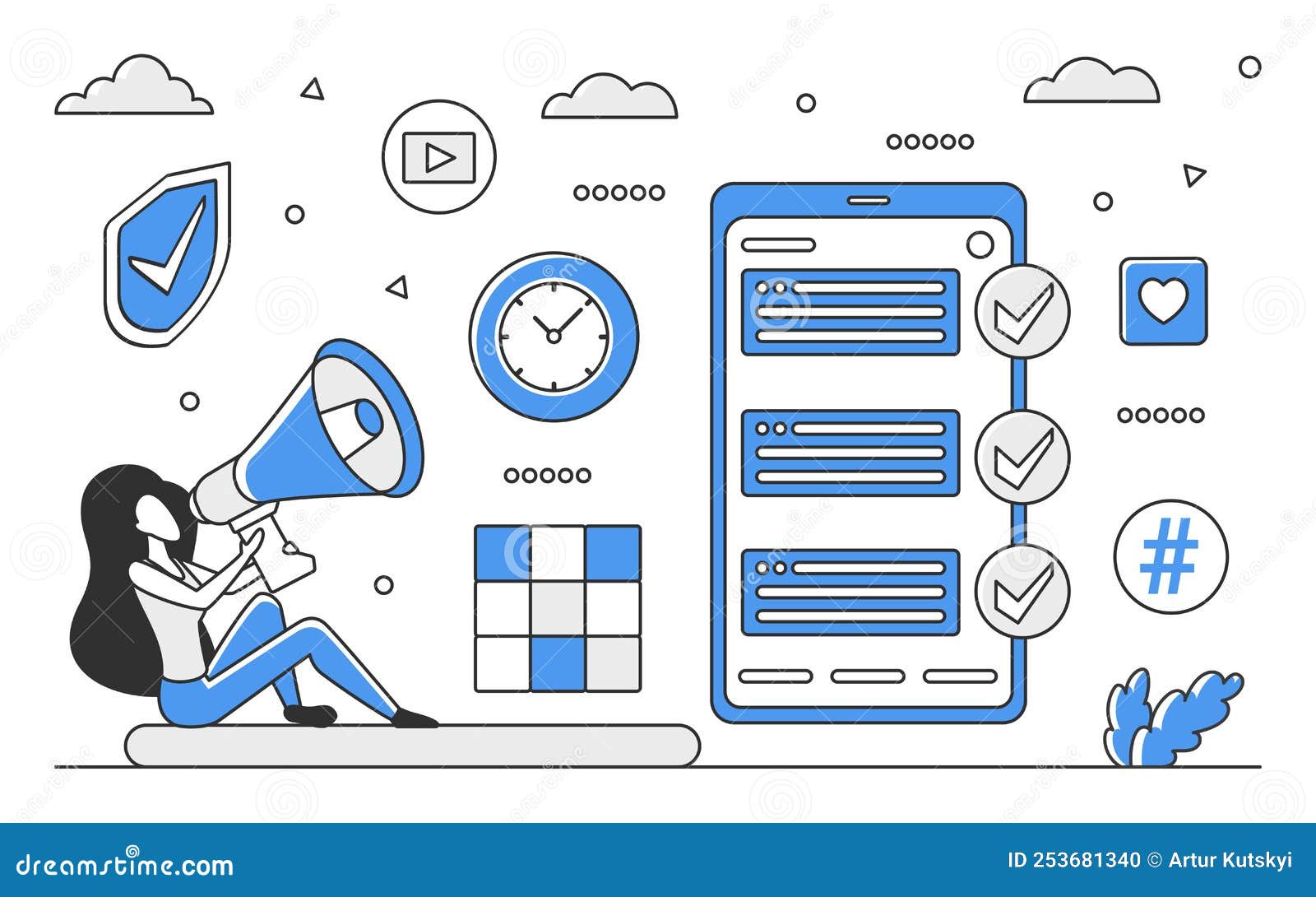 Working daily task stock vector. Illustration of work - 253681340