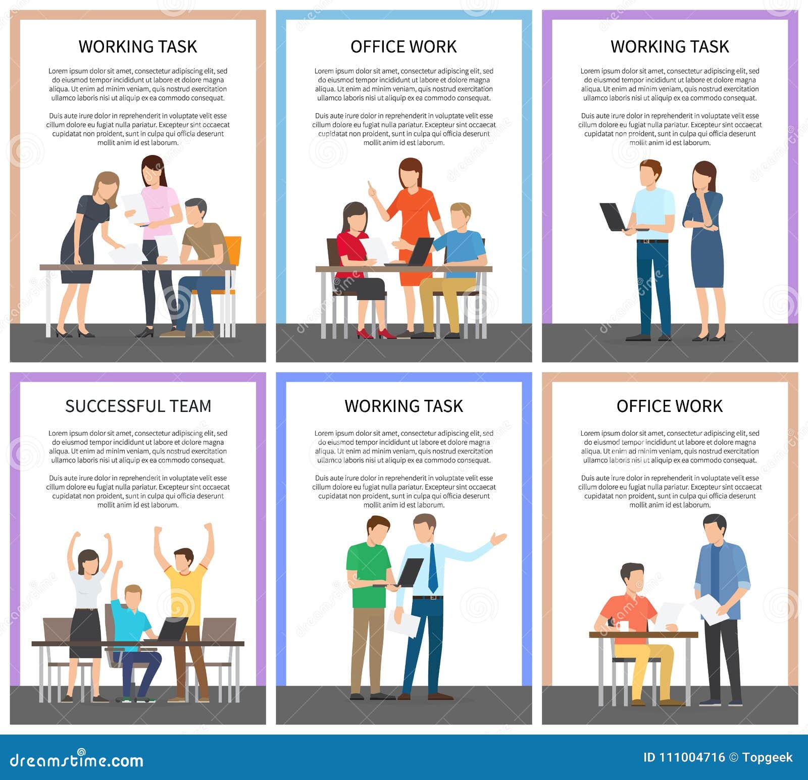 Working Task Successful Team Vector Illustration Stock Vector ...