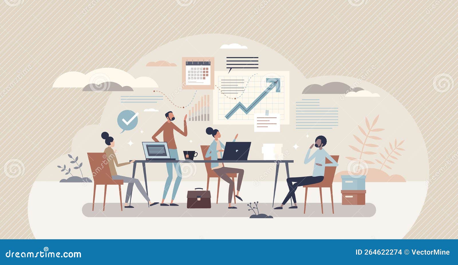 Working Team and Business Group Teamwork for Success Tiny Person ...