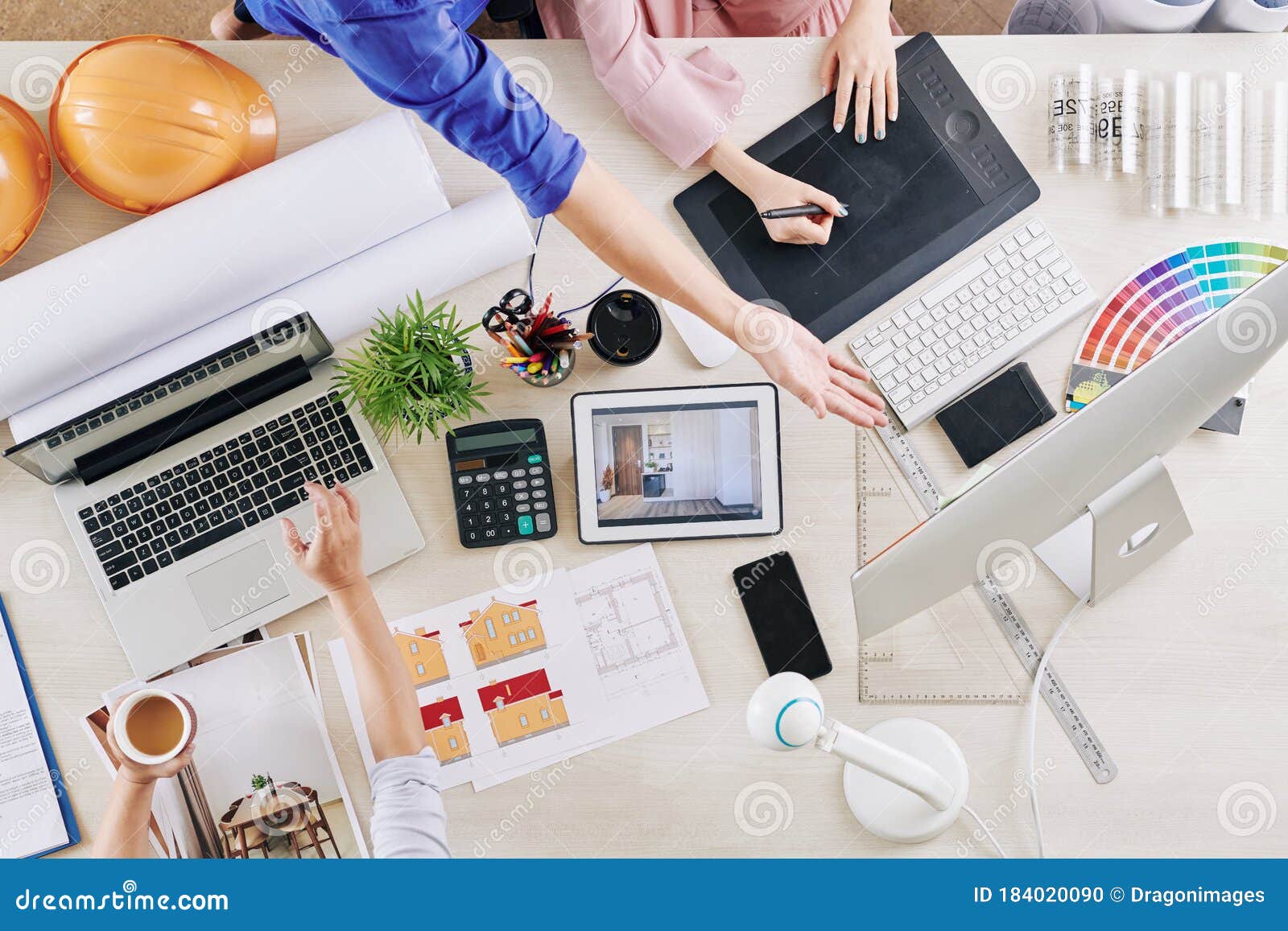 Working Team of Interior Designers Stock Photo - Image of ideas ...