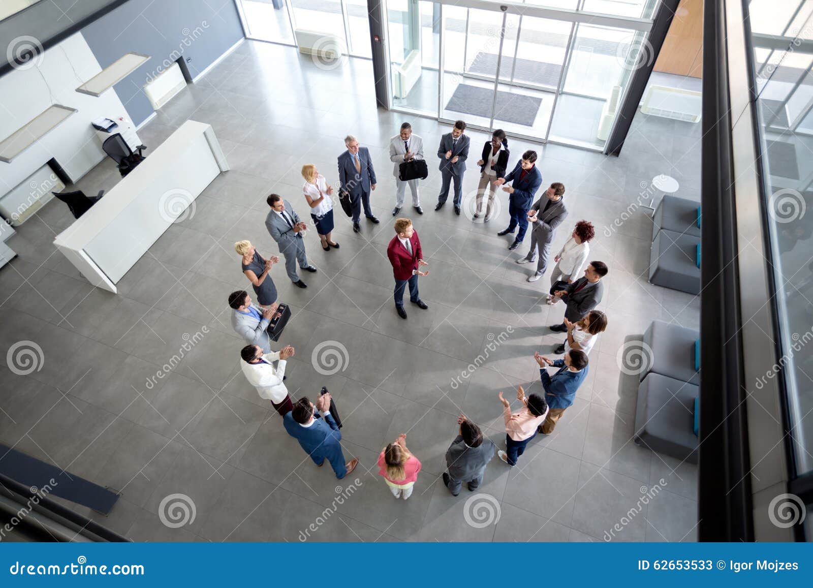 Working Team with Manager in Centre of Circle Stock Image - Image of ...