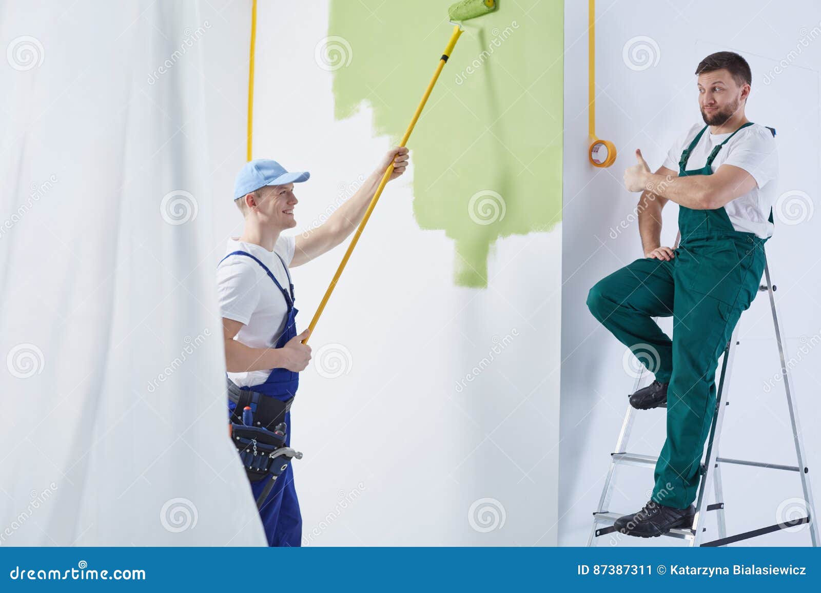 Working in a team stock image. Image of paint, house - 87387311