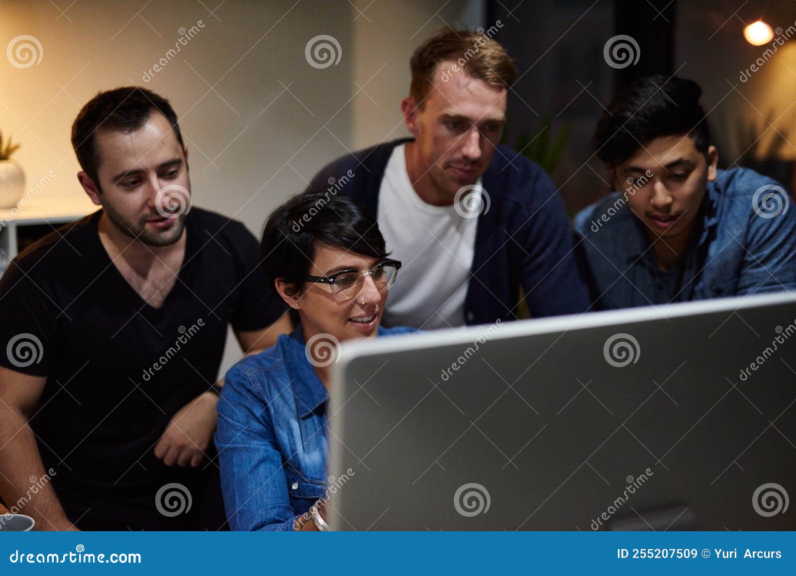 Working on Their Plans for Success. Employees Working in an Office at ...
